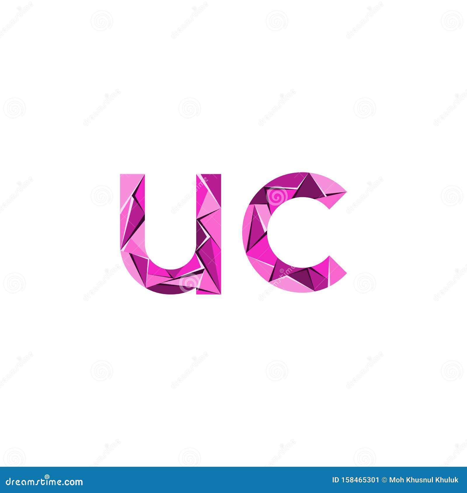 Initial Letter Uc Abstract Triangle Logo Vector Stock Vector ...