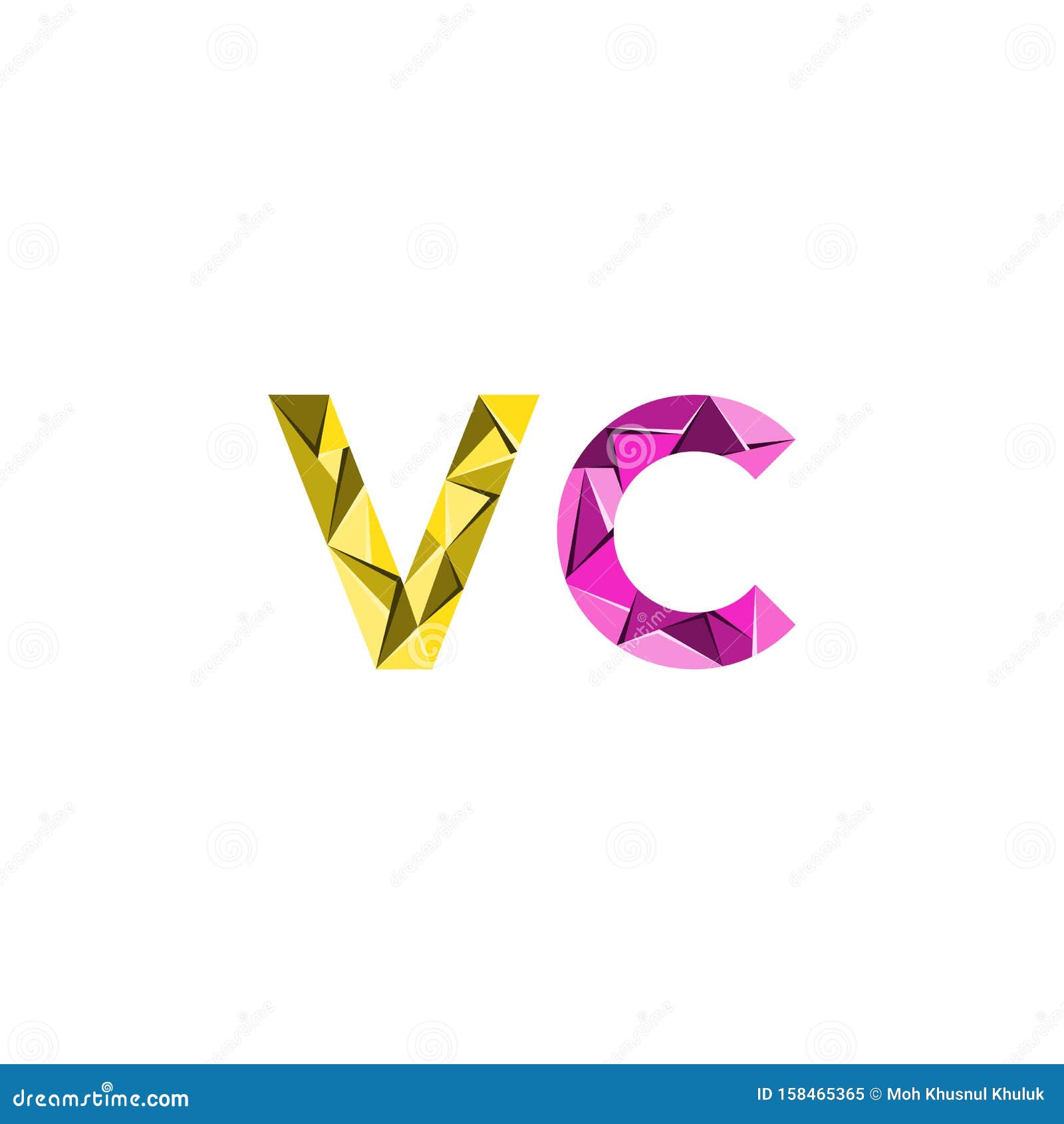 Initial Letter Vc Abstract Triangle Logo Vector Stock Vector ...