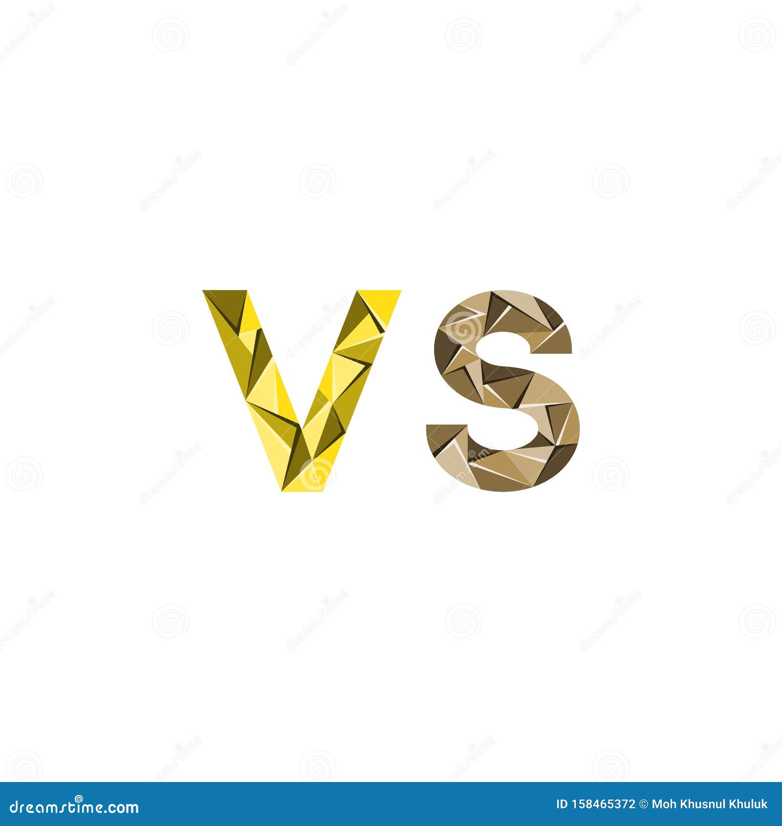 Initial Letter Vs Abstract Triangle Logo Vector Stock Vector ...