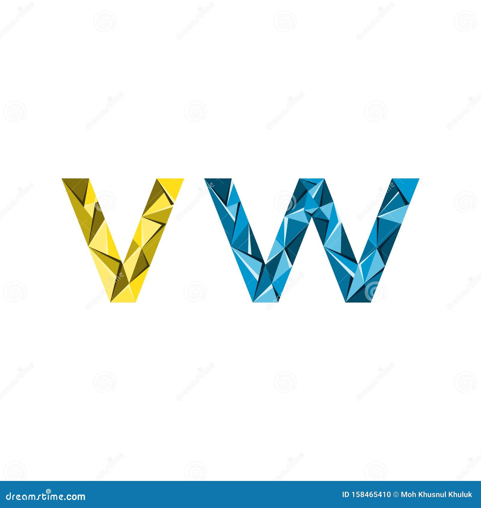 Initial Letter Vw Abstract Triangle Logo Vector Stock Vector ...
