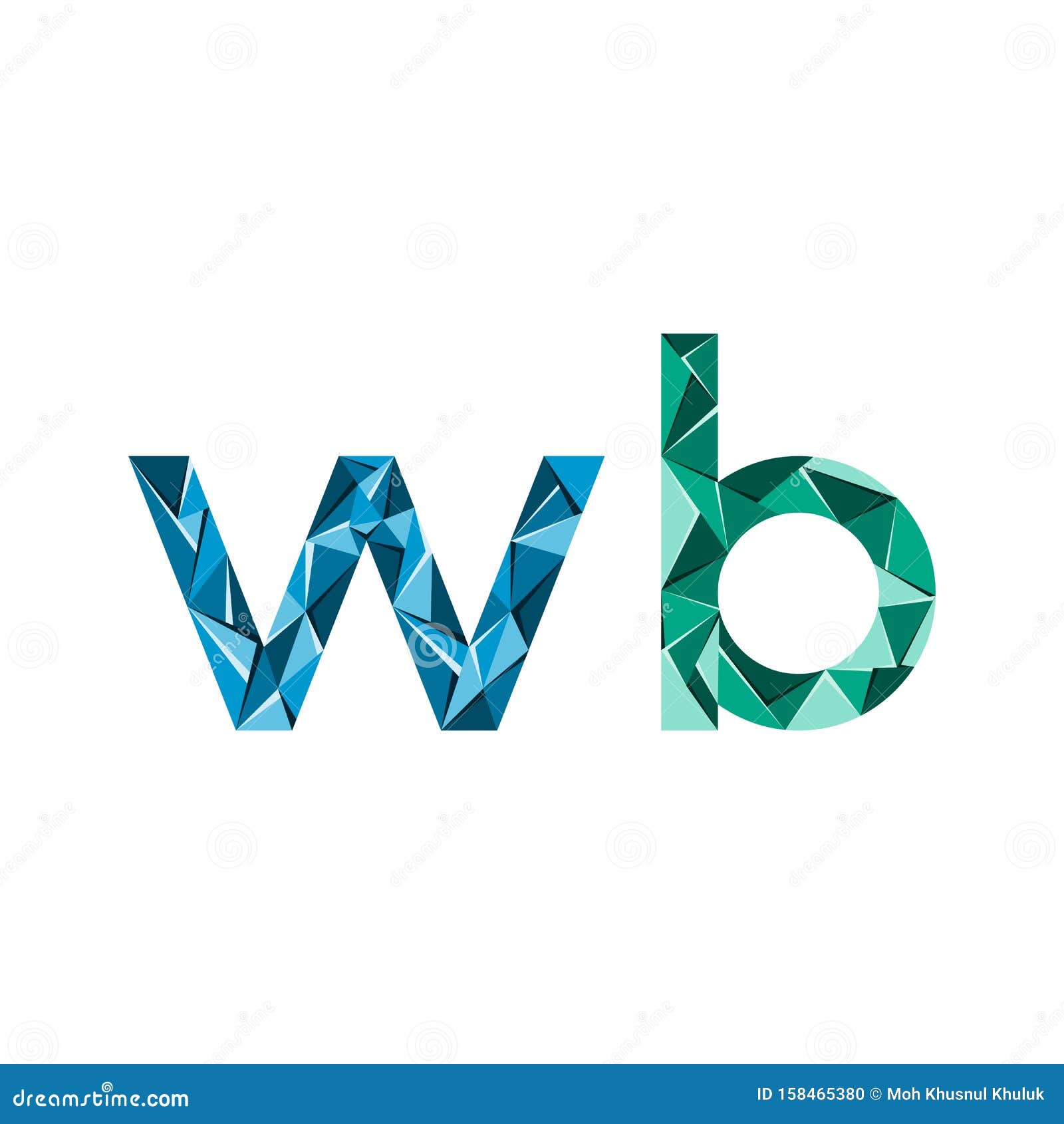Initial Letter Wb Abstract Triangle Logo Vector Stock Vector ...