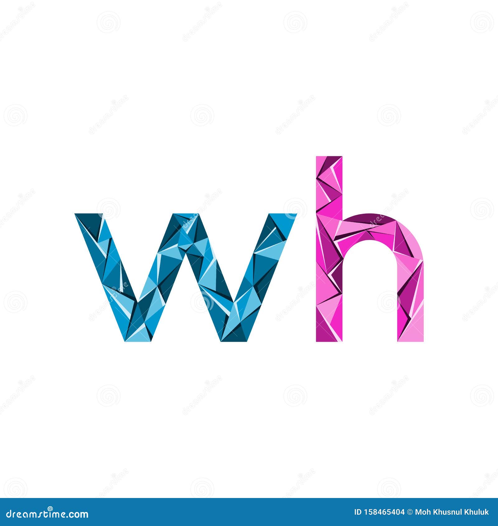 Initial Letter Wh Abstract Triangle Logo Vector Stock Vector ...