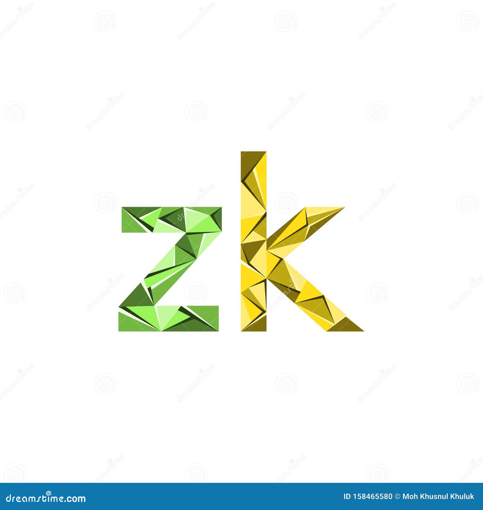 Initial Letter Zk Abstract Triangle Logo Vector Stock Vector ...