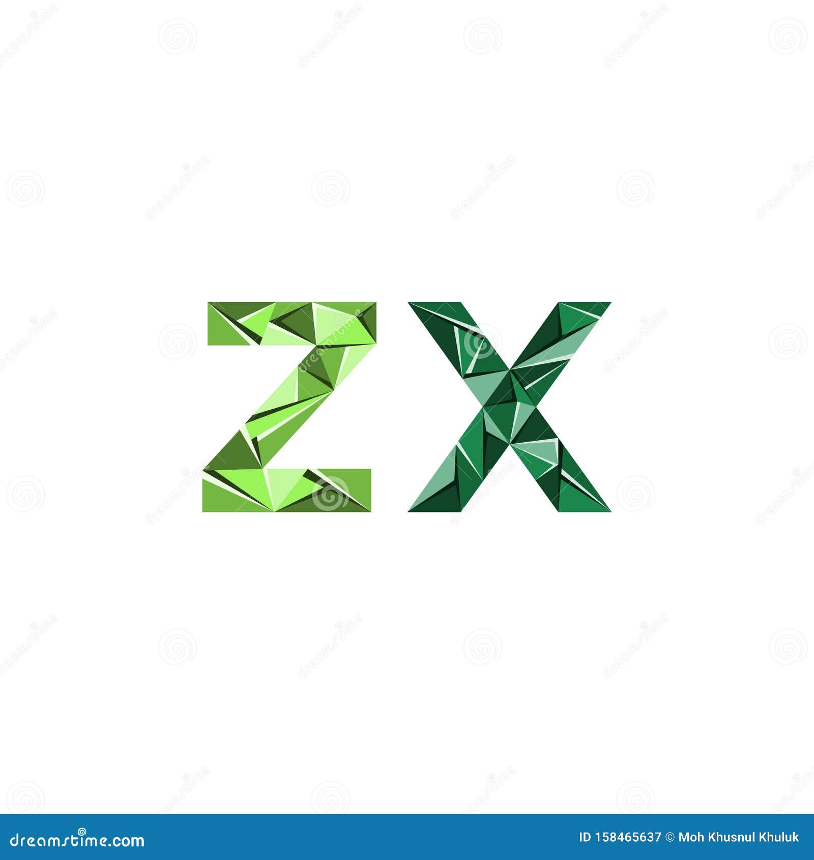 Initial Letter Zx Abstract Triangle Logo Vector Stock Vector ...