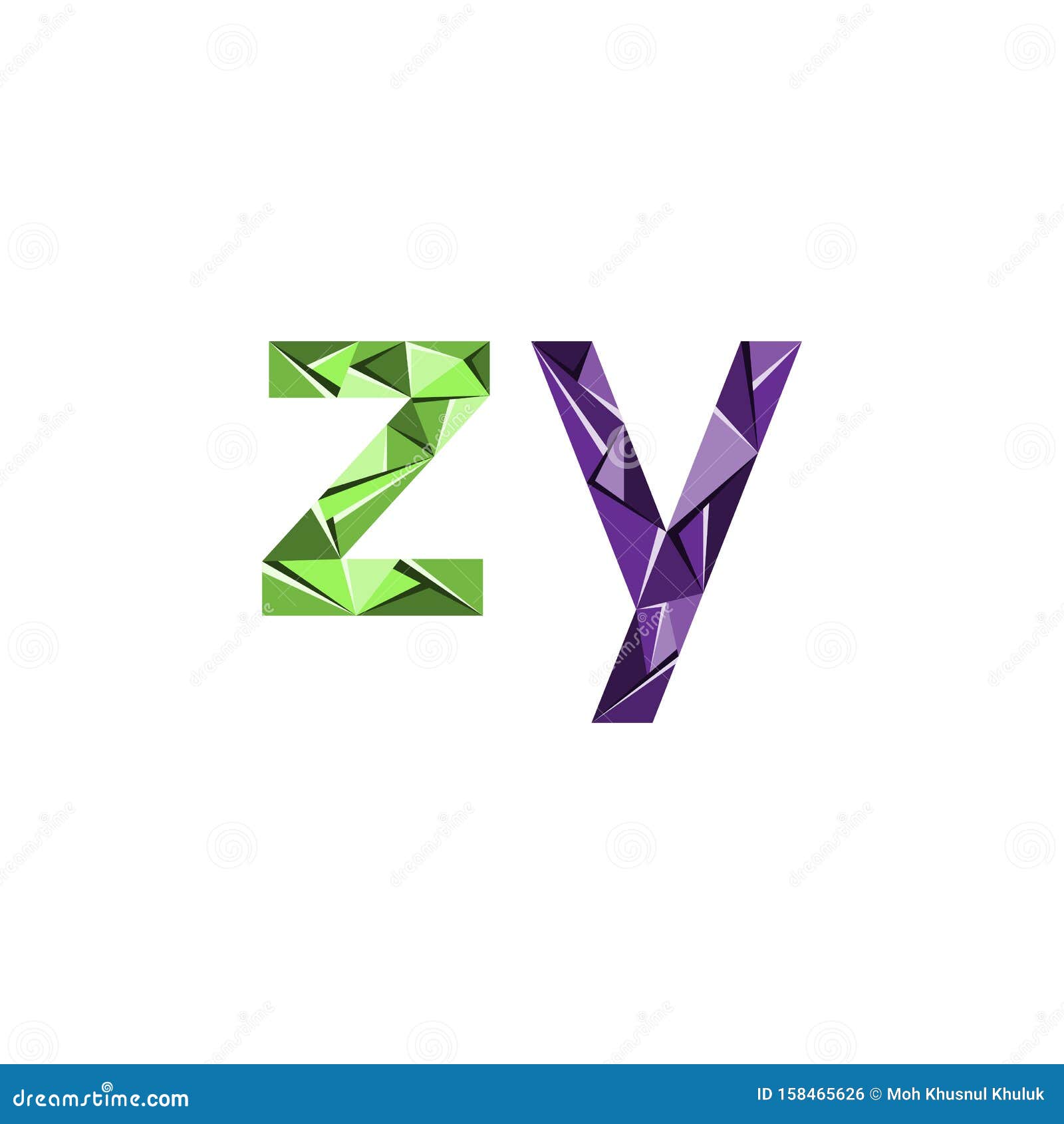 Initial Letter Zy Abstract Triangle Logo Vector Stock Vector ...