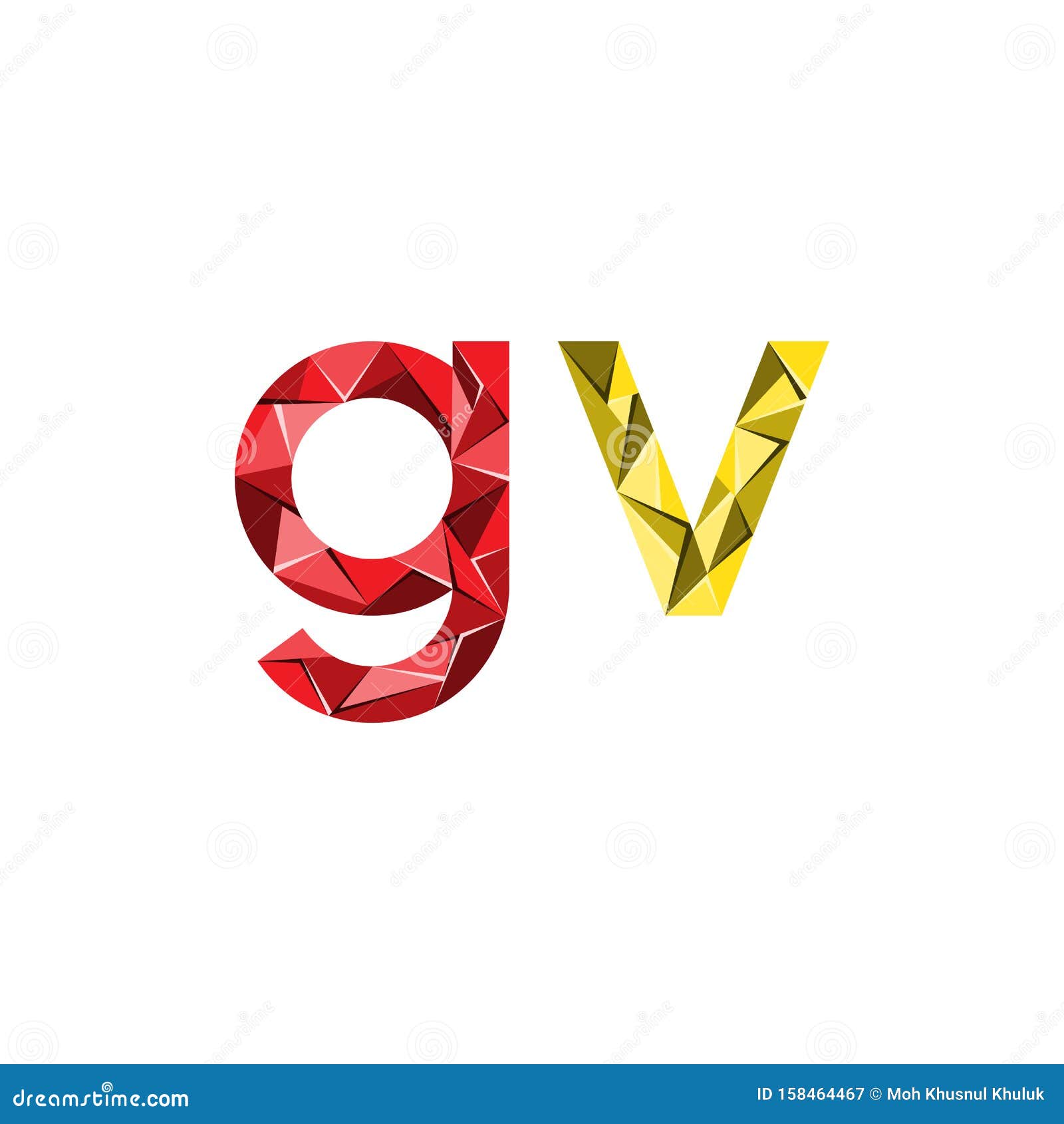 Initial Letter Gv Abstract Triangle Logo Vector Stock Vector ...