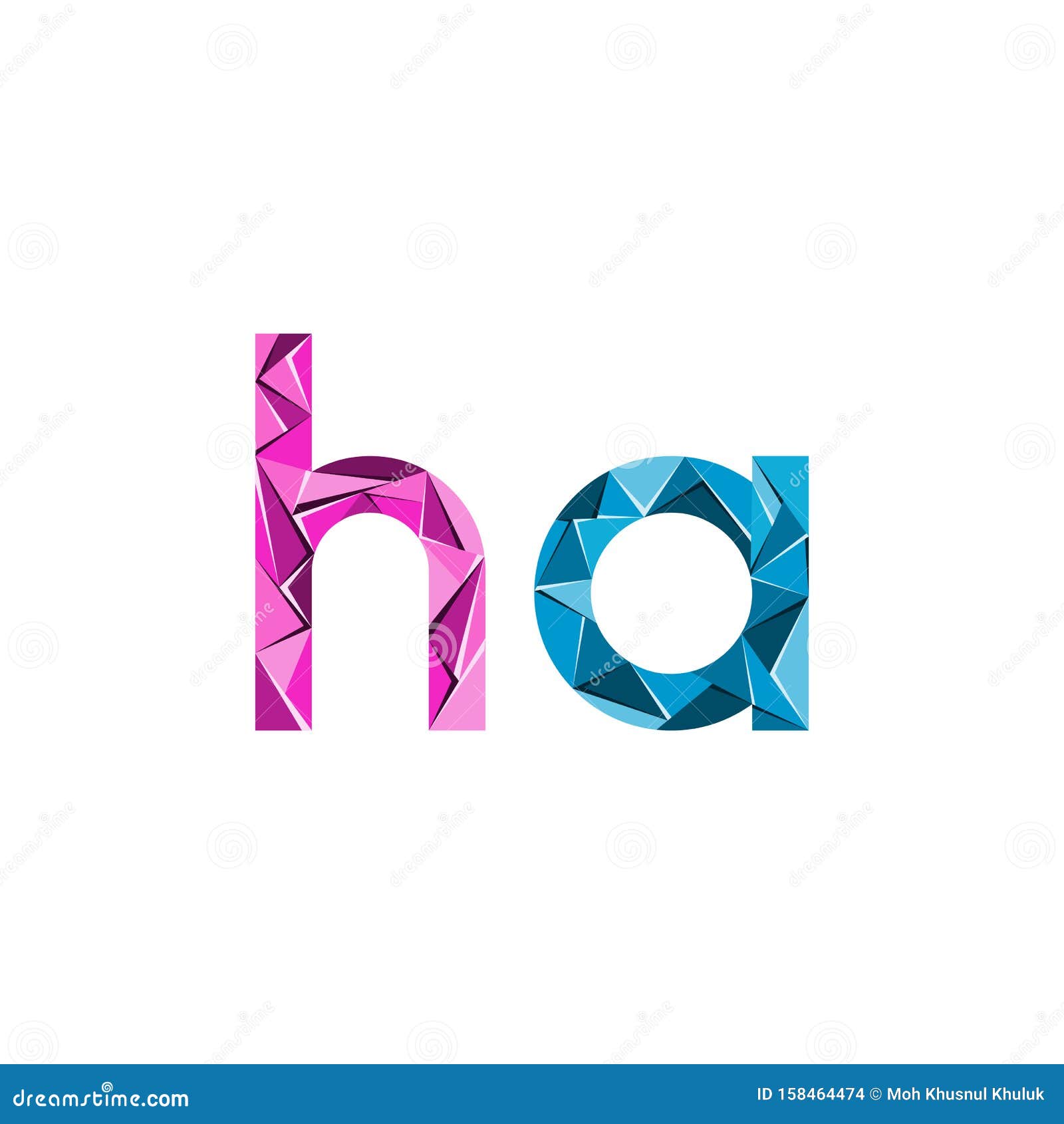 Initial Letter Ha Abstract Triangle Logo Vector Stock Illustration ...