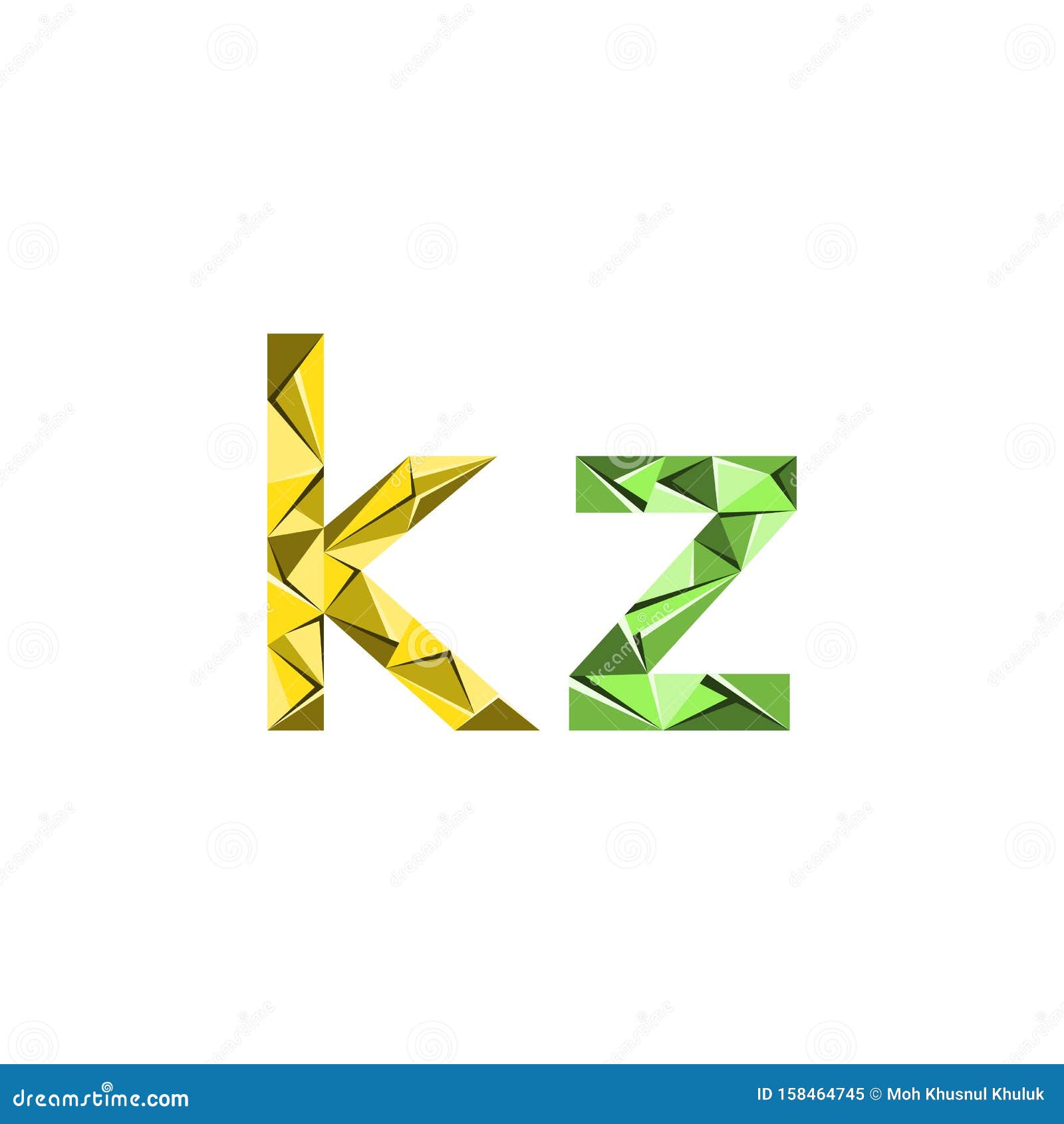 Initial Letter Kz Abstract Triangle Logo Vector Stock Vector ...