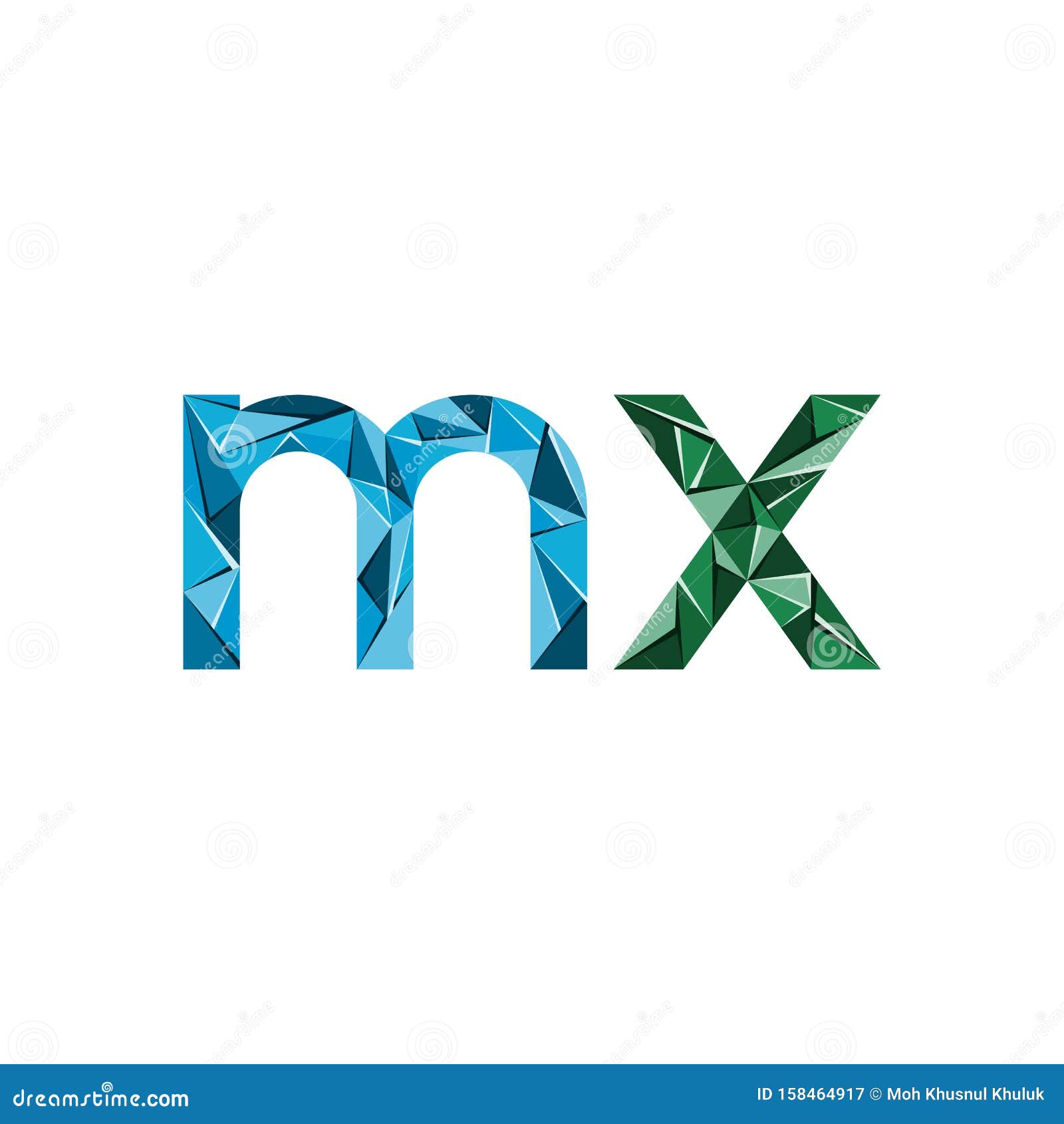 Initial Letter Mx Abstract Triangle Logo Vector Stock Vector ...