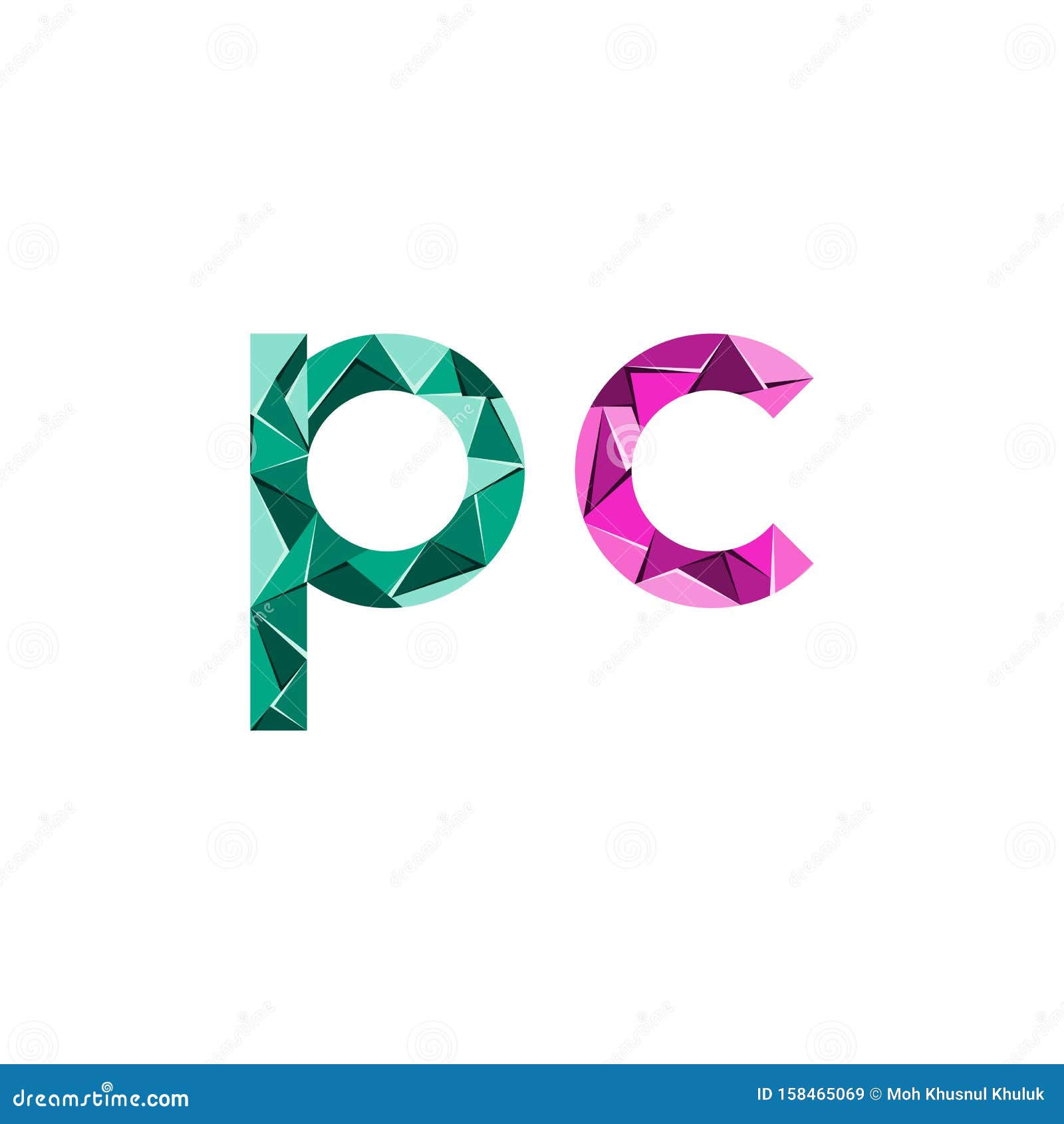 Initial Letter Pc Abstract Triangle Logo Vector Stock Vector ...