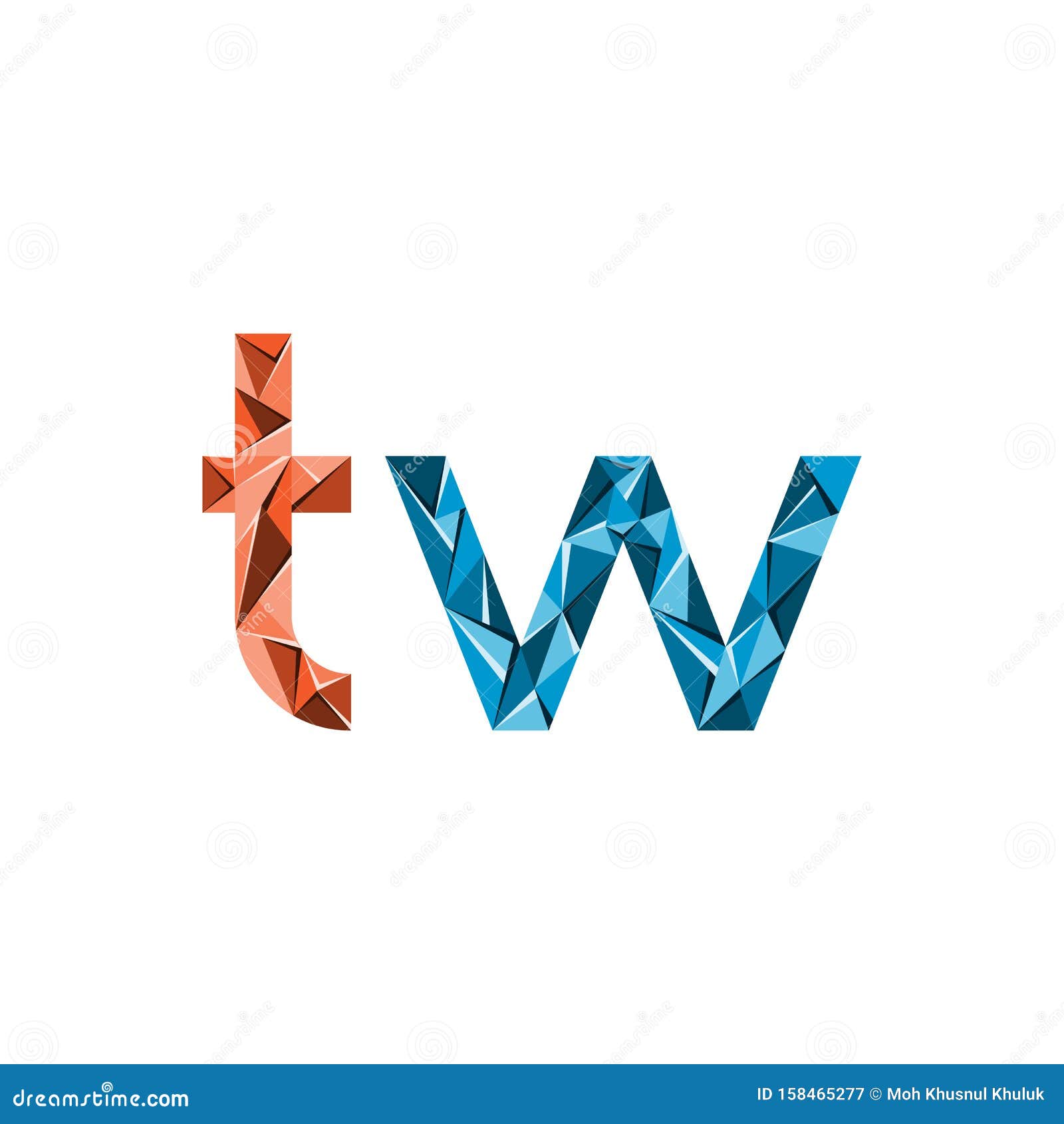 Initial Letter Tw Abstract Triangle Logo Vector Stock Vector ...