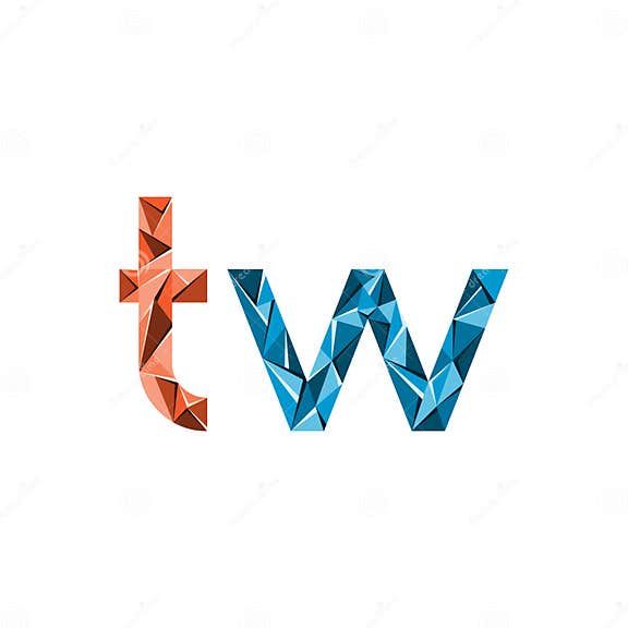 Initial Letter Tw Abstract Triangle Logo Vector Stock Vector ...