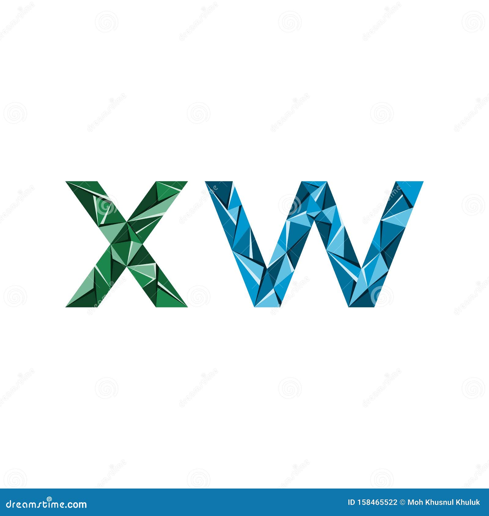 Initial Letter Xw Abstract Triangle Logo Vector Stock Vector ...