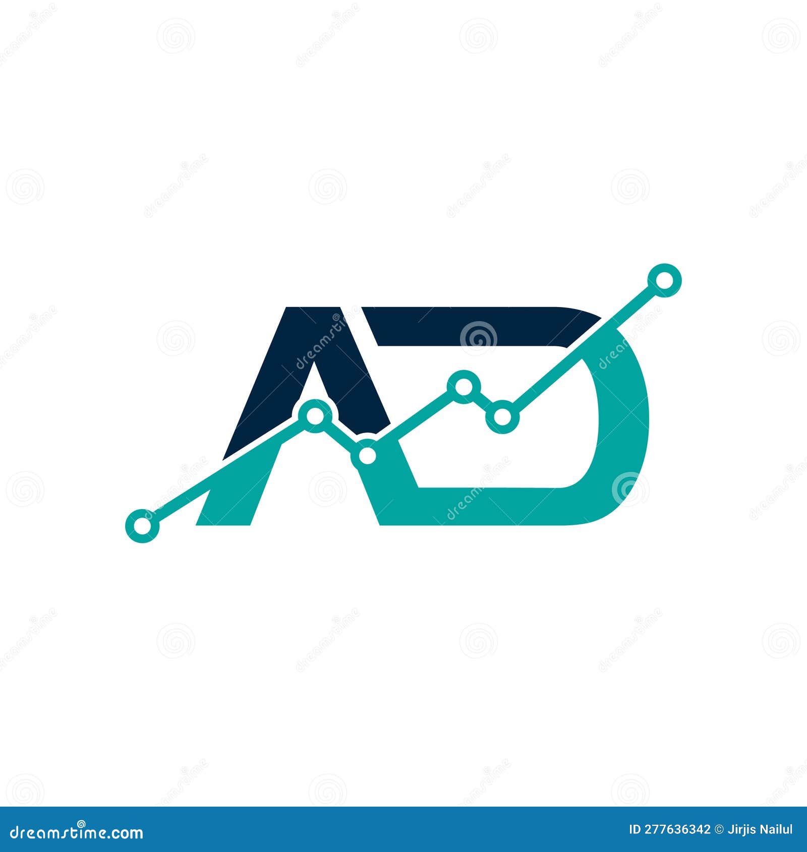 Initial Letter AD Data Analytics Logo Tech Stock Vector - Illustration ...