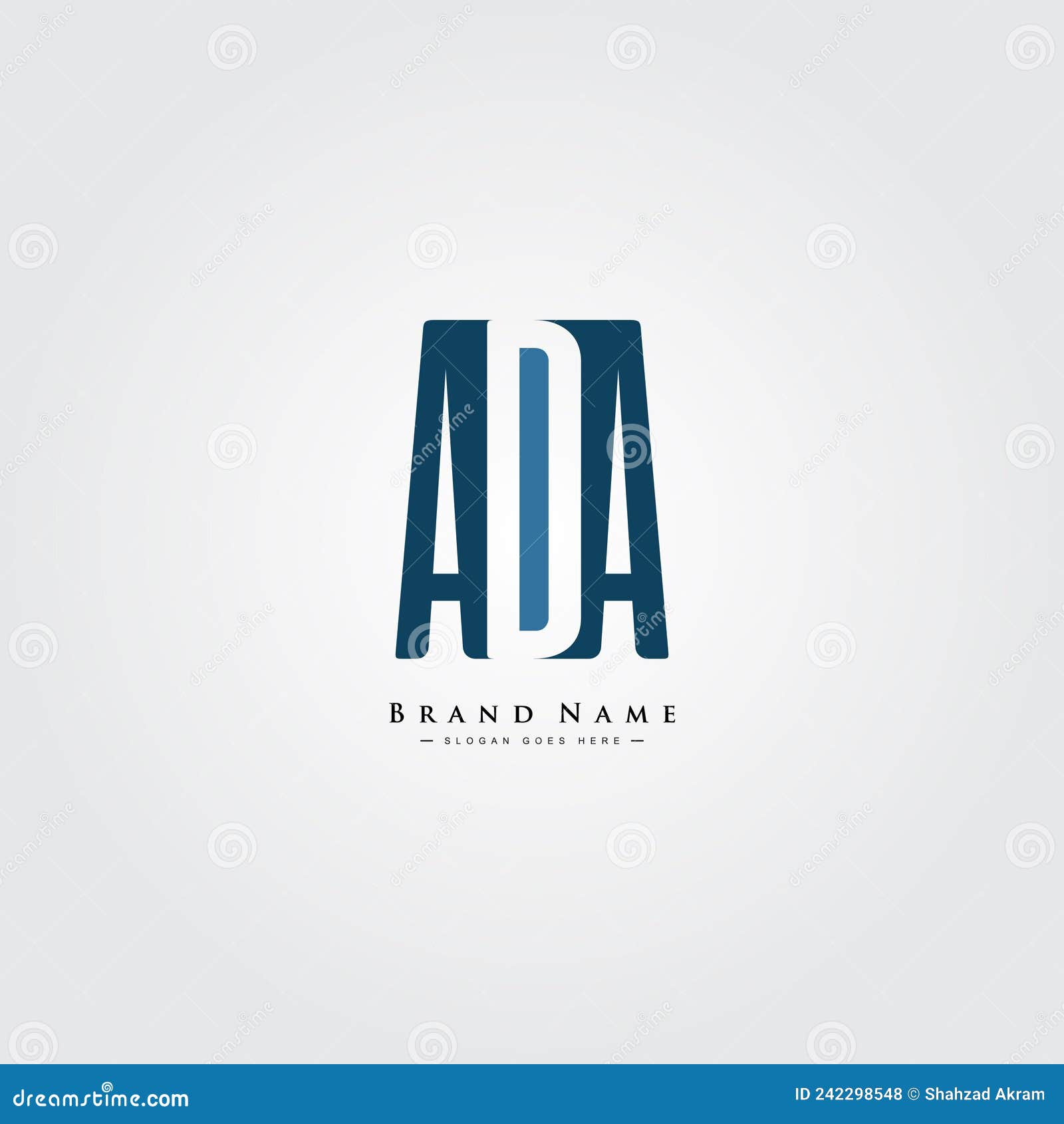 Initial Letter ADA Logo - Simple Monogram Logo for Initials a, D and a ...