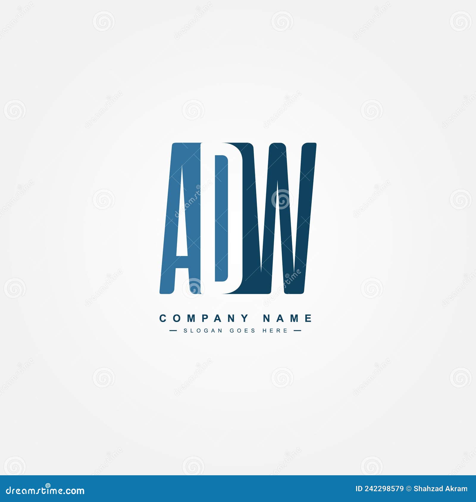 Initial Letter ADW Logo - Simple Business Logo for Alphabet a, D and W ...