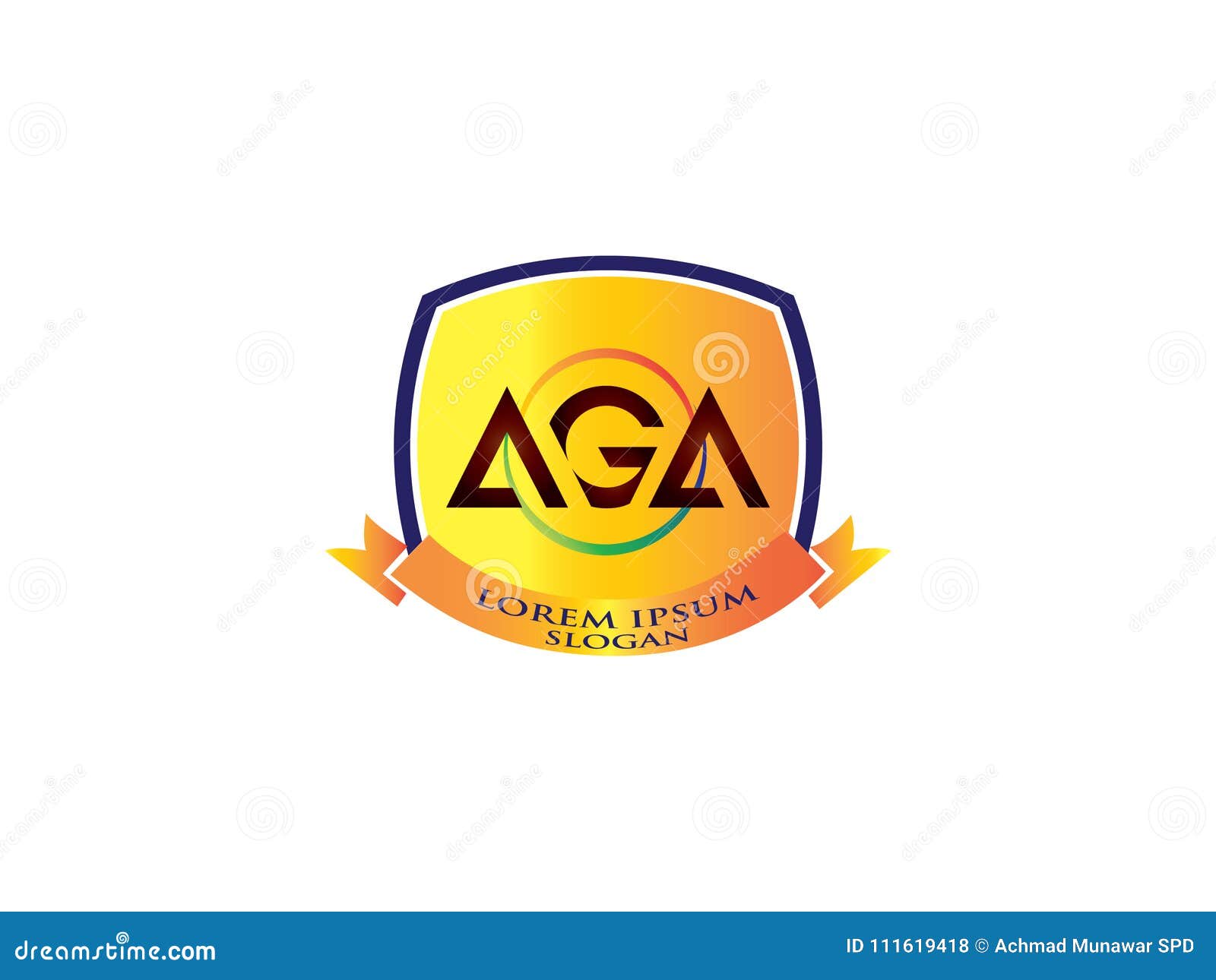 Initial Letter AGA Design Logo Vector Graphic Branding Letter Element ...