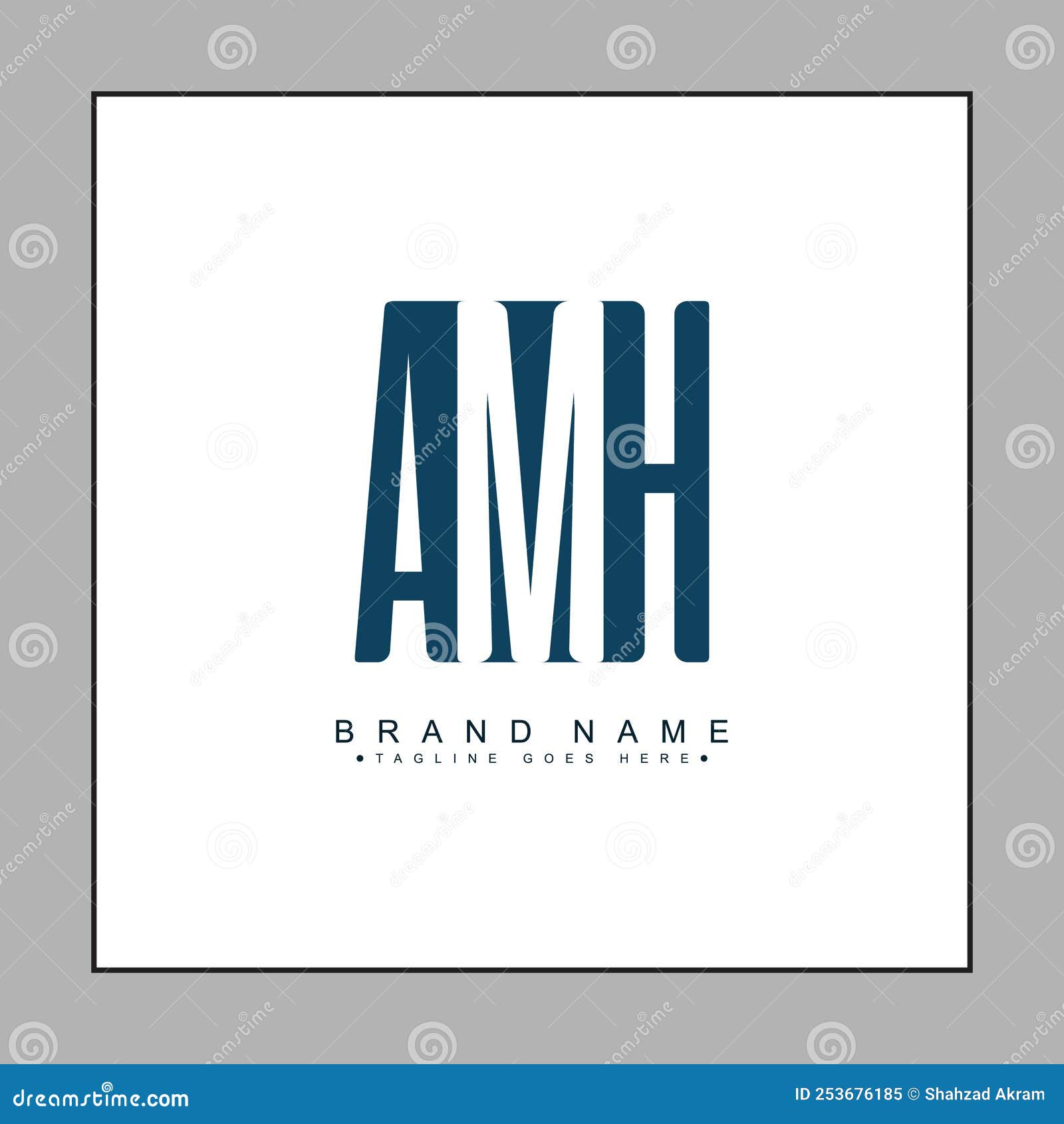 Initial Letter AMH Logo - Simple Monogram Logo for Initials a, M and H ...