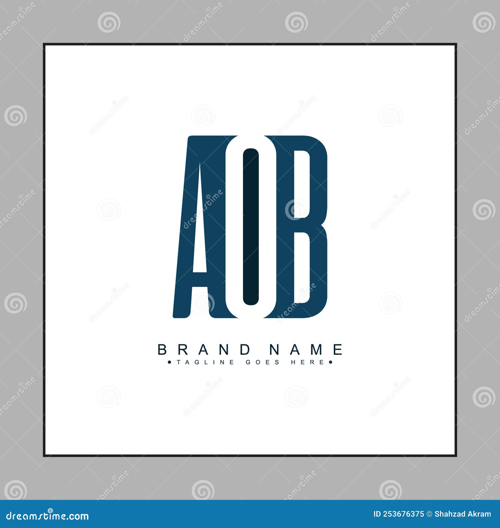 Initial Letter AOB Logo - Simple Business Logo for Alphabet a, O and B ...