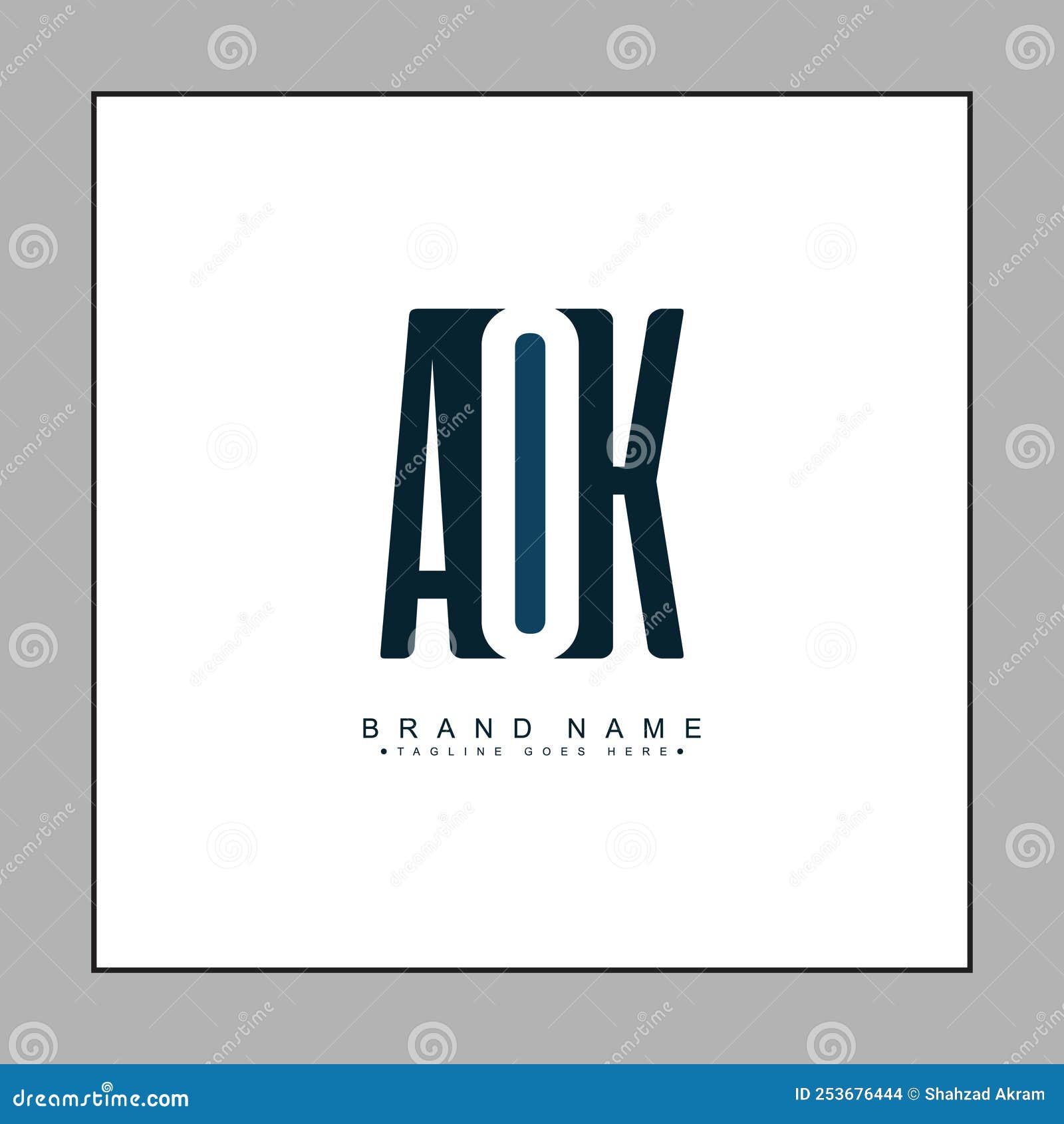 Initial Letter AOK Logo - Simple Monogram Logo for Initials a, O and K ...