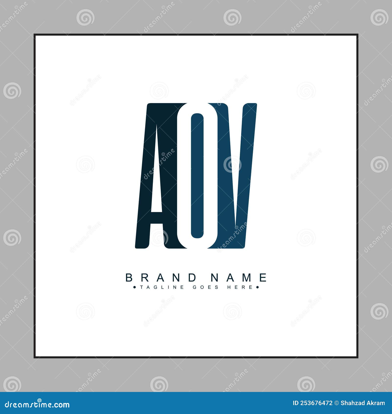 Initial Letter AOV Logo - Simple Business Logo for Alphabet a, O and V ...