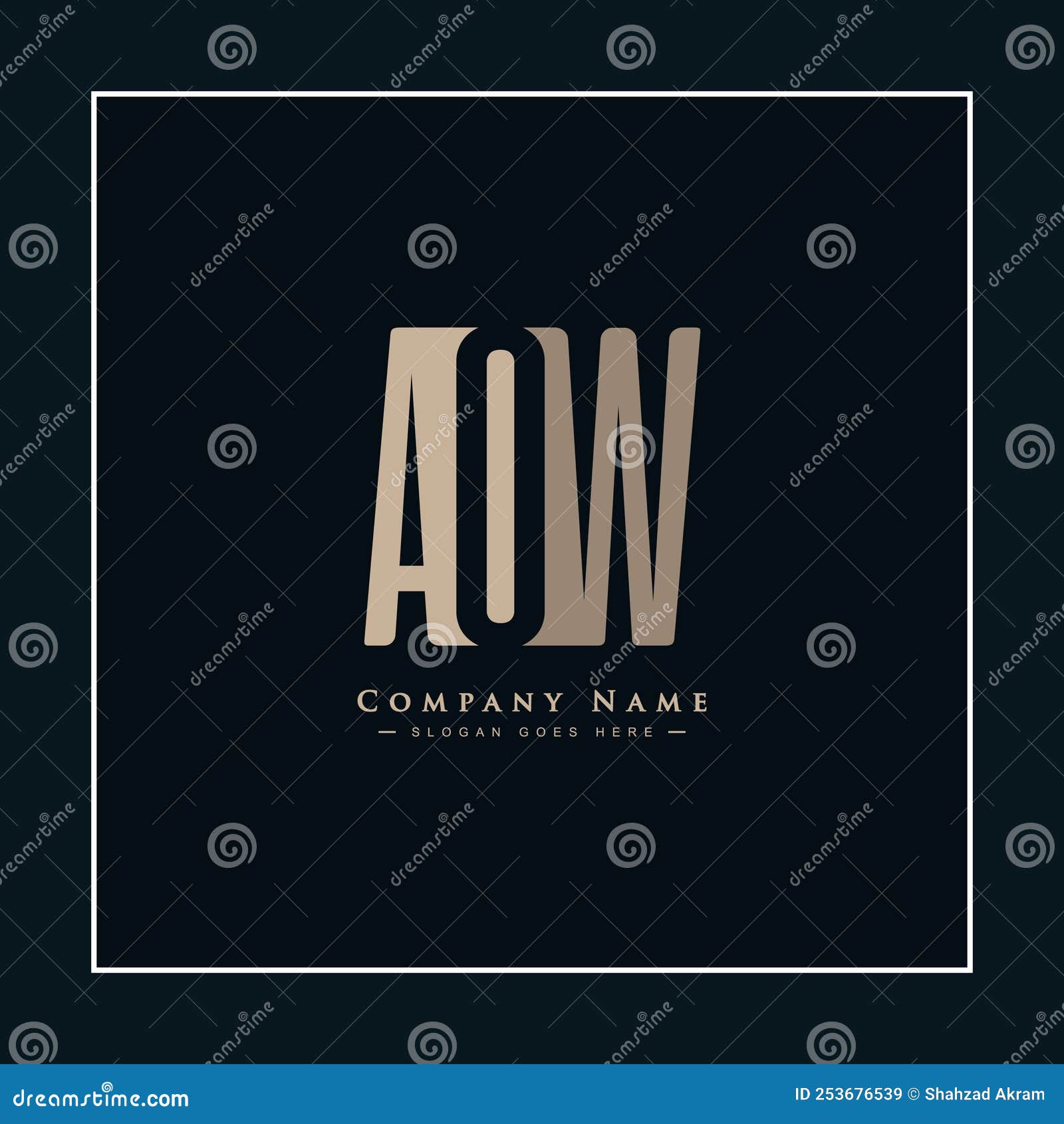 Initial Letter AOW Logo - Simple Monogram Logo for Initials a, O and W ...