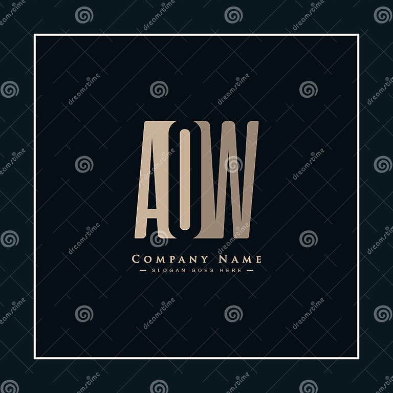 Initial Letter AOW Logo - Simple Monogram Logo for Initials a, O and W ...