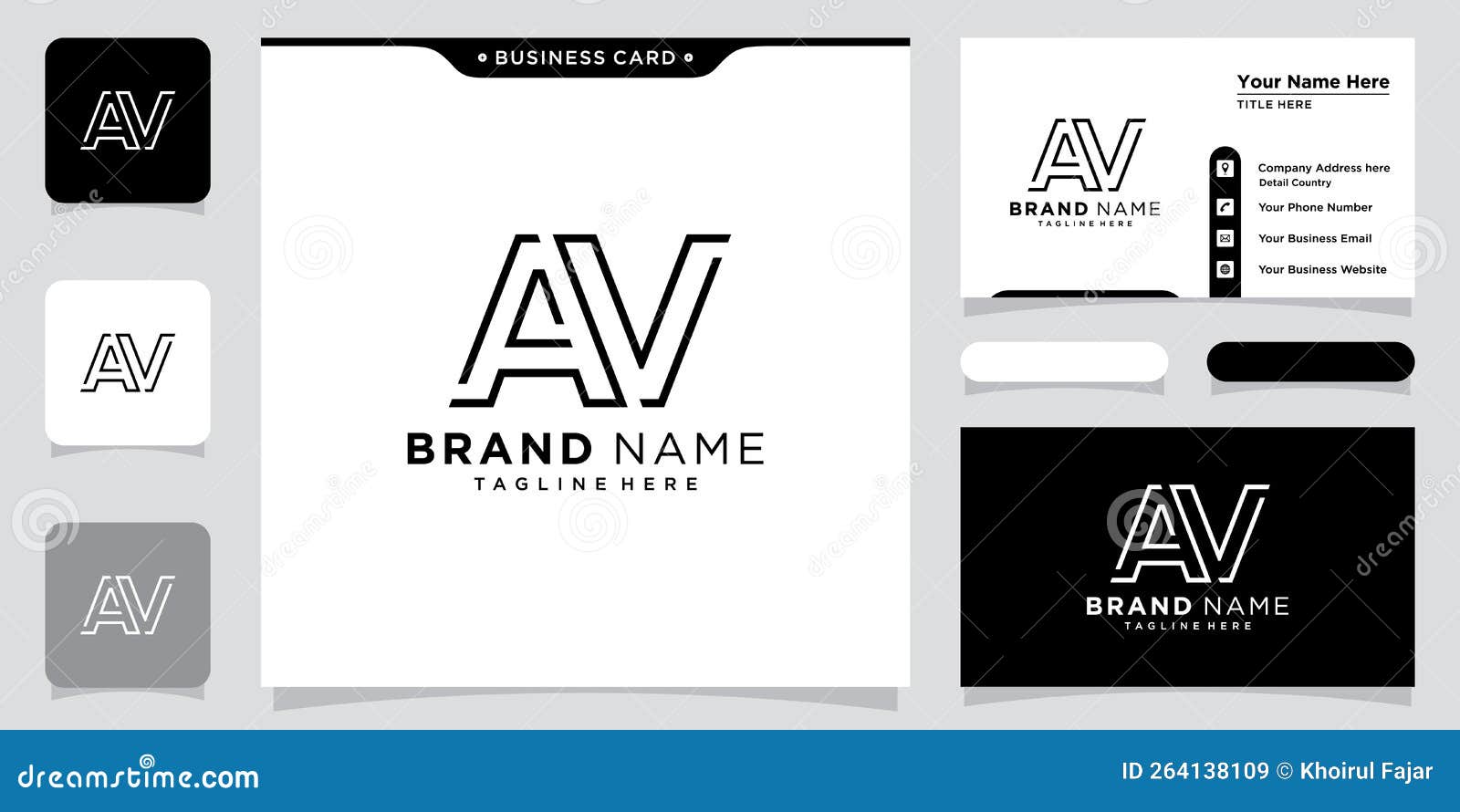 Initial Letter AV Logo Design Template Stock Vector - Illustration of ...
