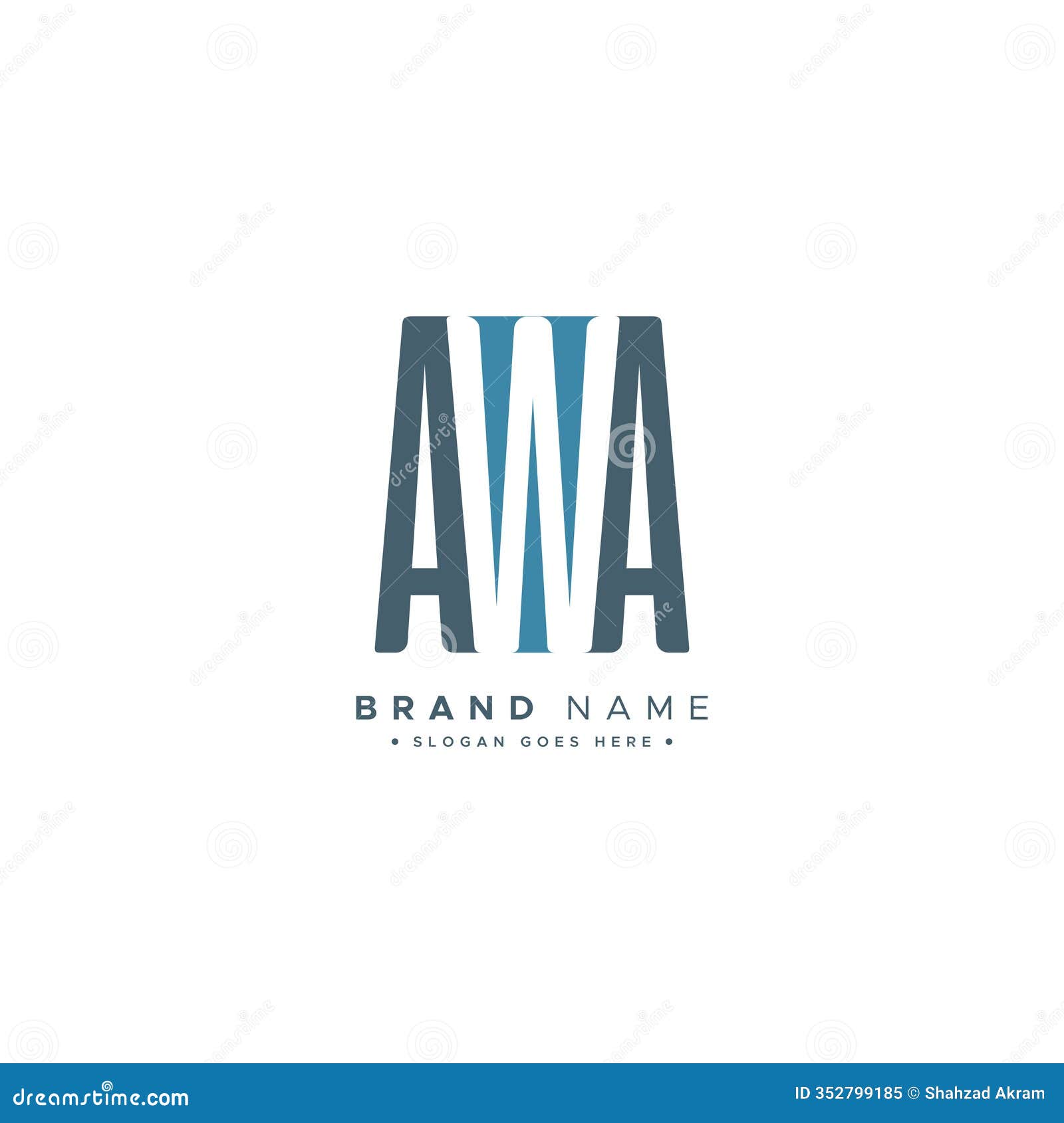 Initial Letter AWA Logo - Simple Monogram Logo for Initials a, W and a ...