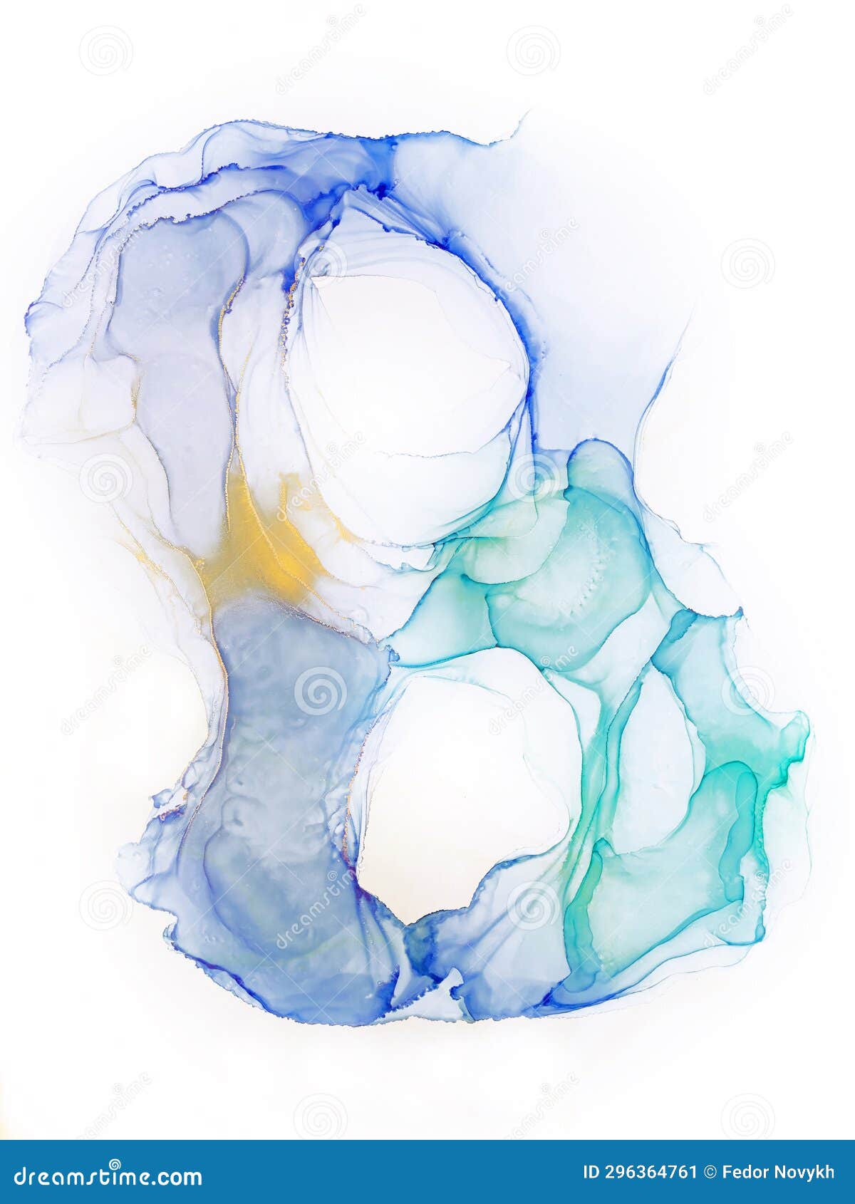 Initial Letter B in Abstract Hand-painted Alcohol Ink Technique Stock ...