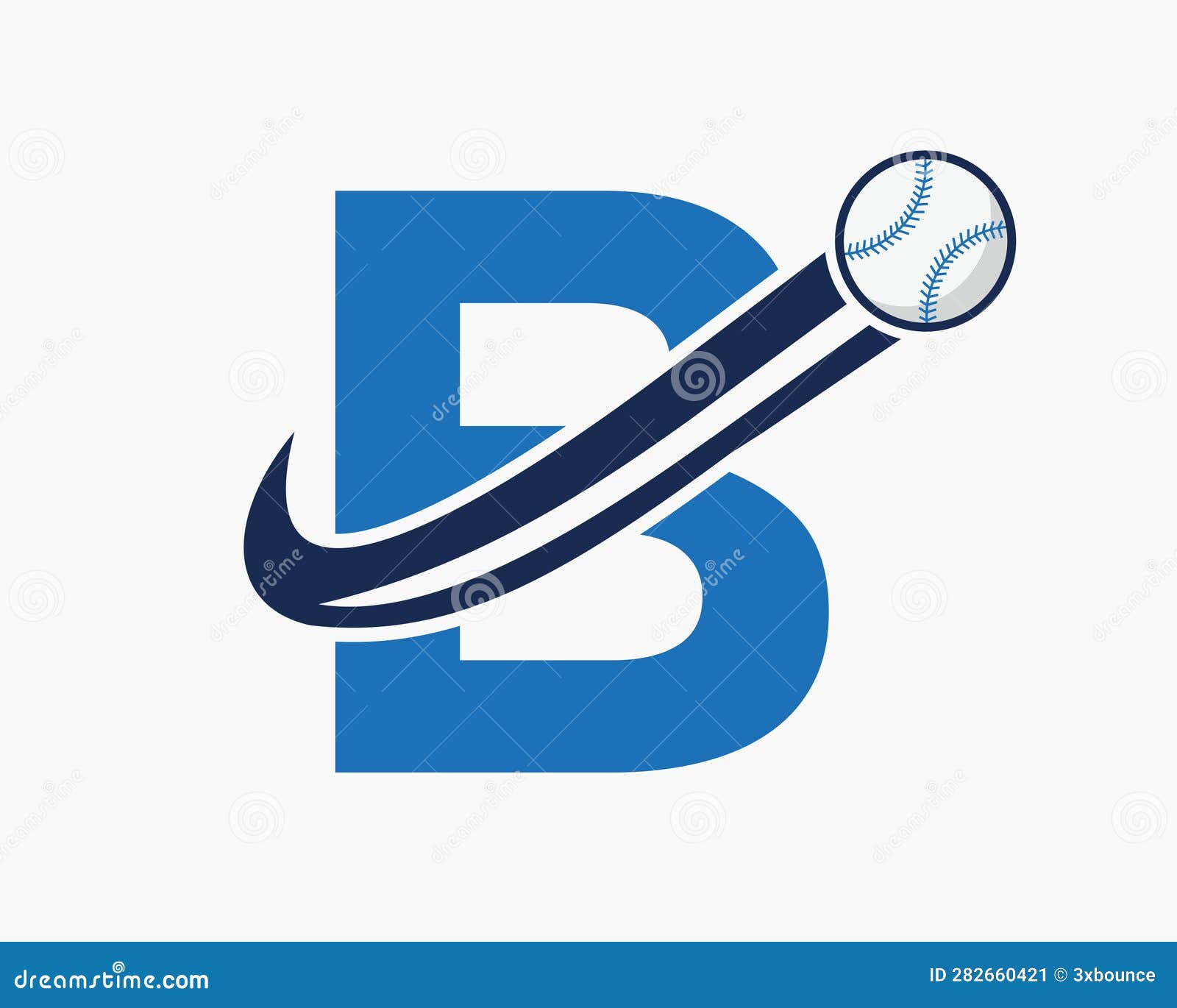 Initial Letter B Baseball Logo Concept with Moving Baseball Icon Vector ...