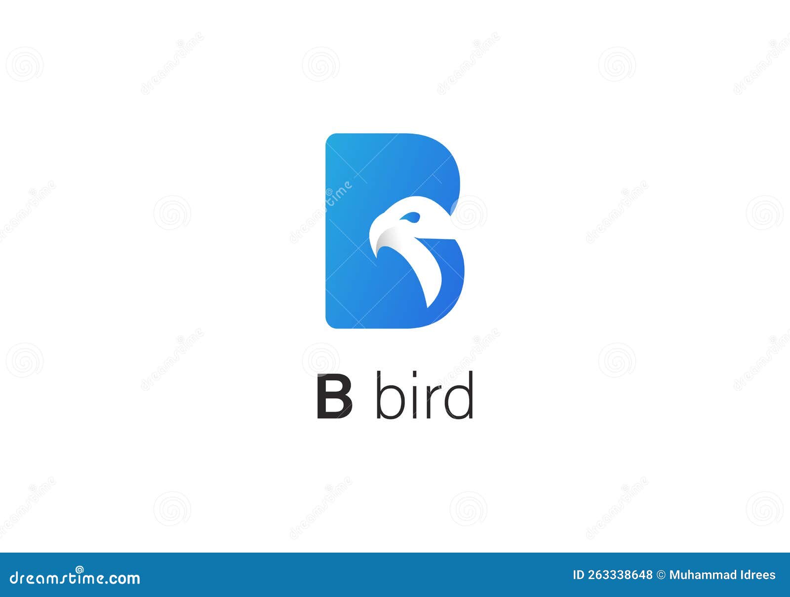 Initial Letter B with Bird Shape Inside Logo Vector Image, Stock ...