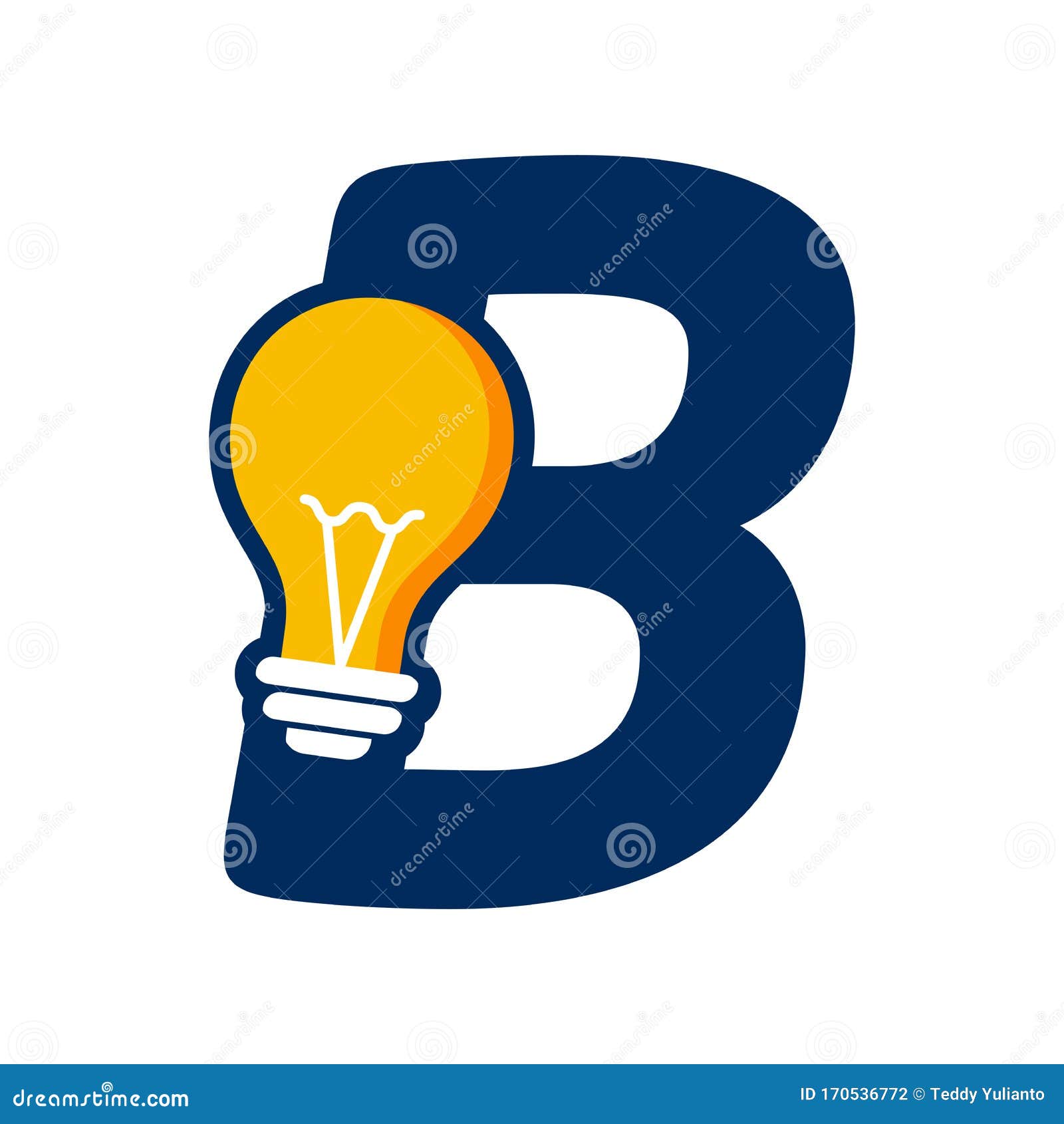 Initial Letter B Bulb logo stock vector. Illustration of energy - 170536772