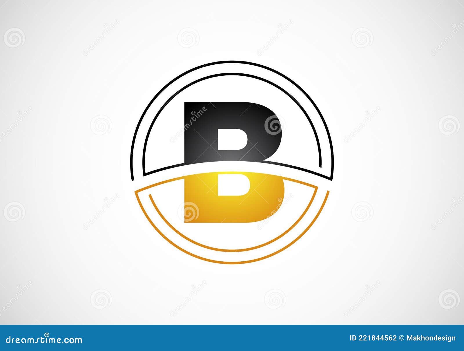 Initial Letter B with Circle Frame. Graphic Alphabet Symbol for ...