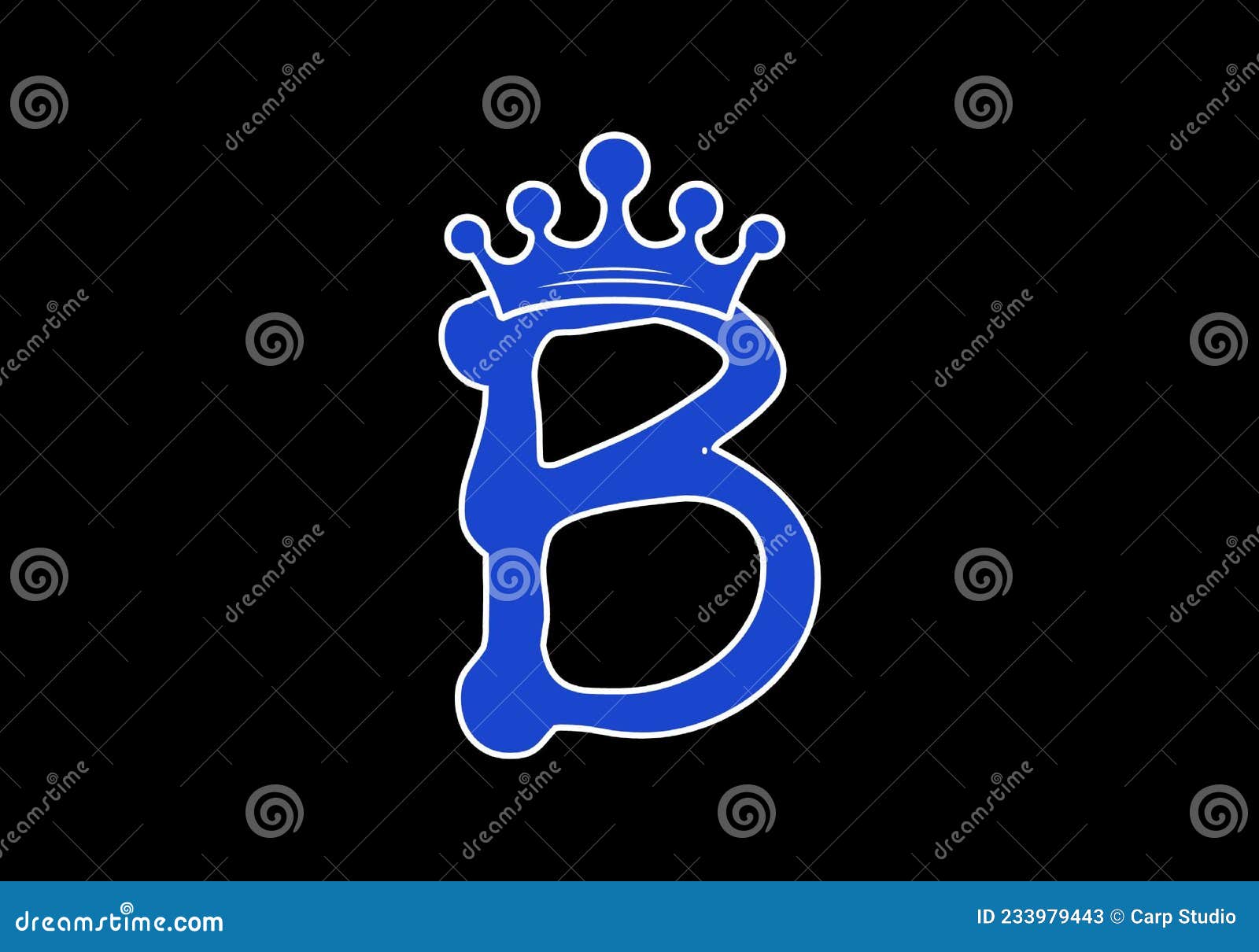 Initial Letter B with Crown Stock Vector - Illustration of creative ...
