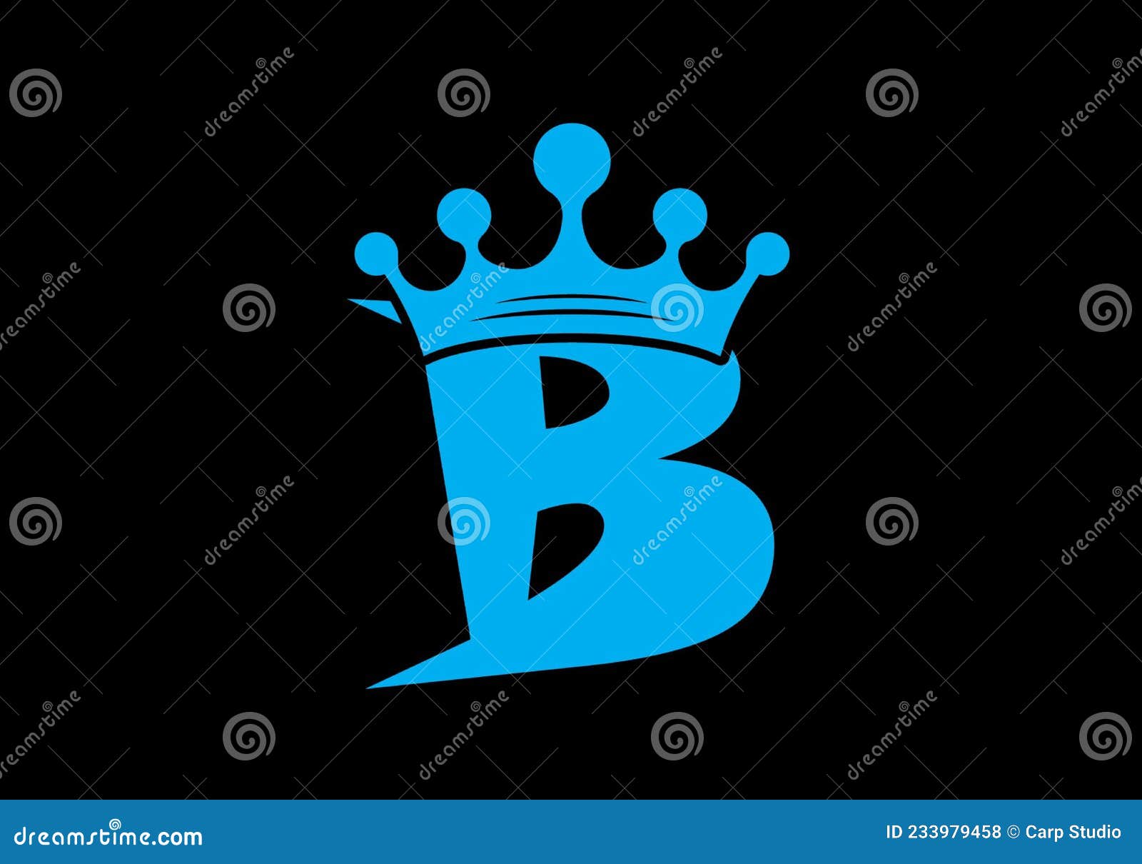 Initial Letter B with Crown Stock Vector - Illustration of floral ...