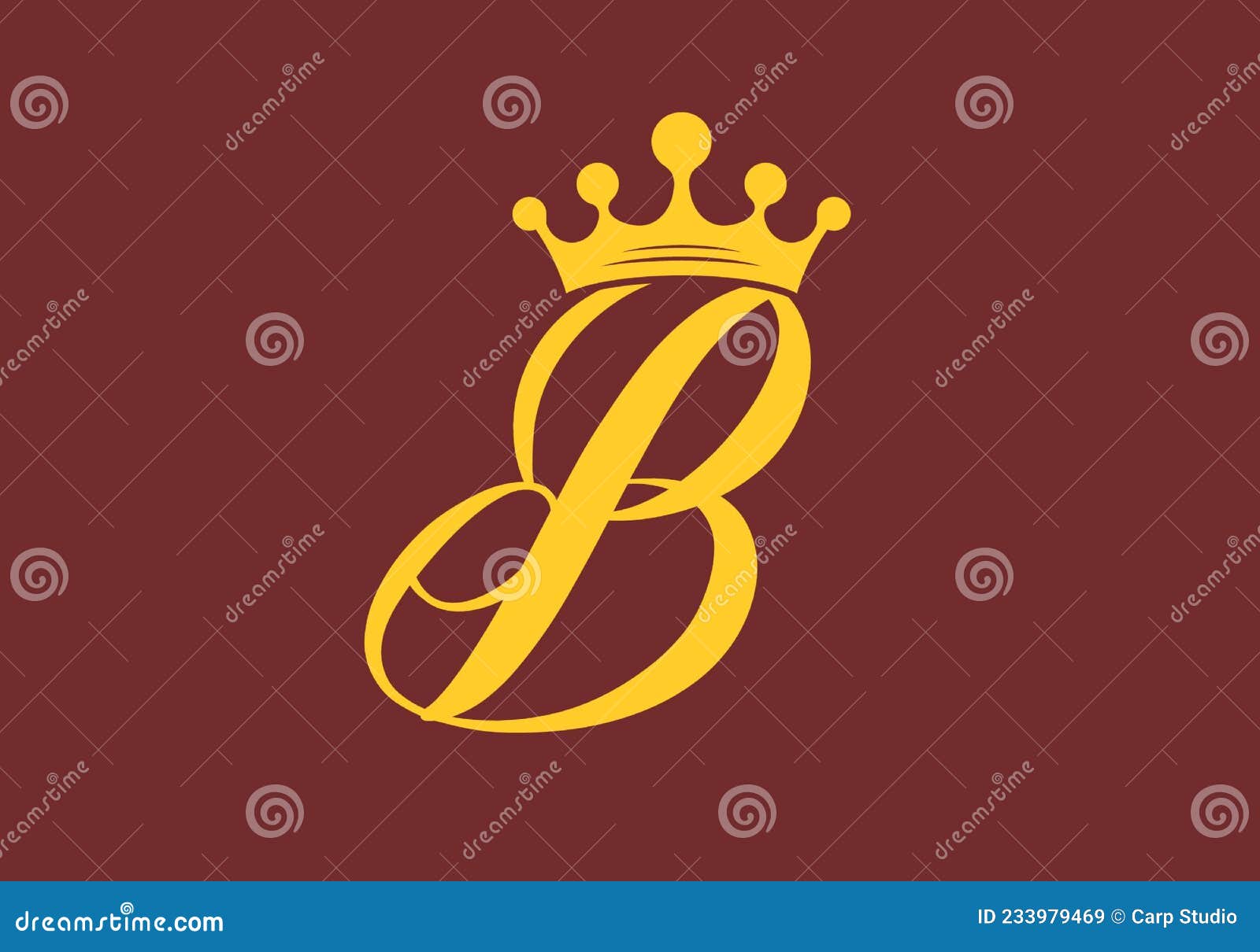Initial Letter B with Crown Stock Vector - Illustration of background ...