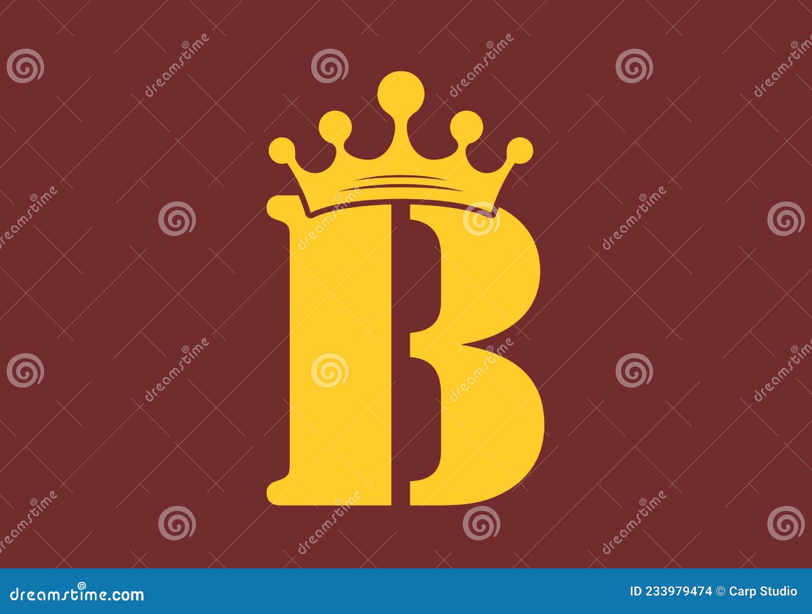 Initial Letter B with Crown Stock Vector - Illustration of background ...