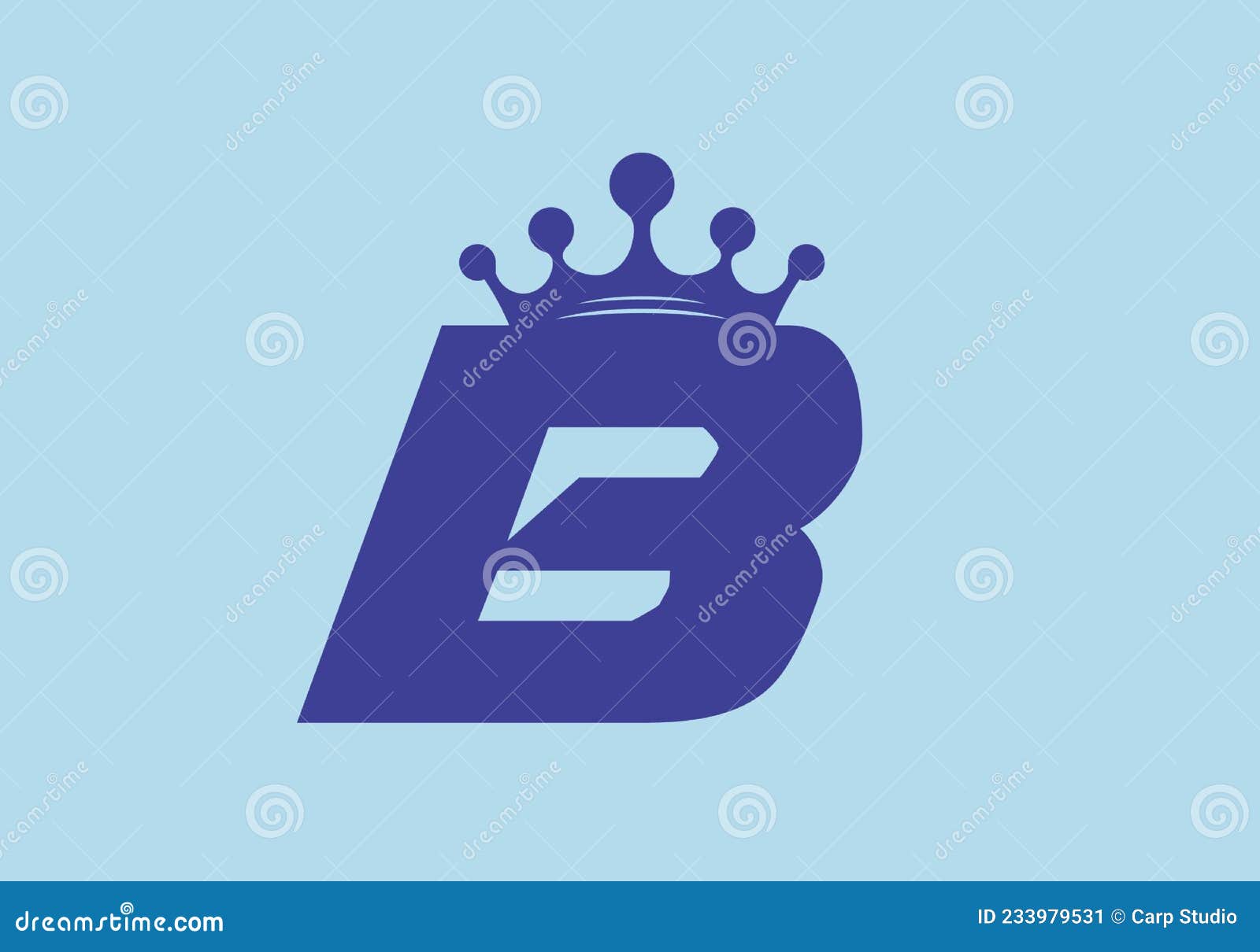 Initial Letter B with Crown Stock Vector - Illustration of calligraphic ...