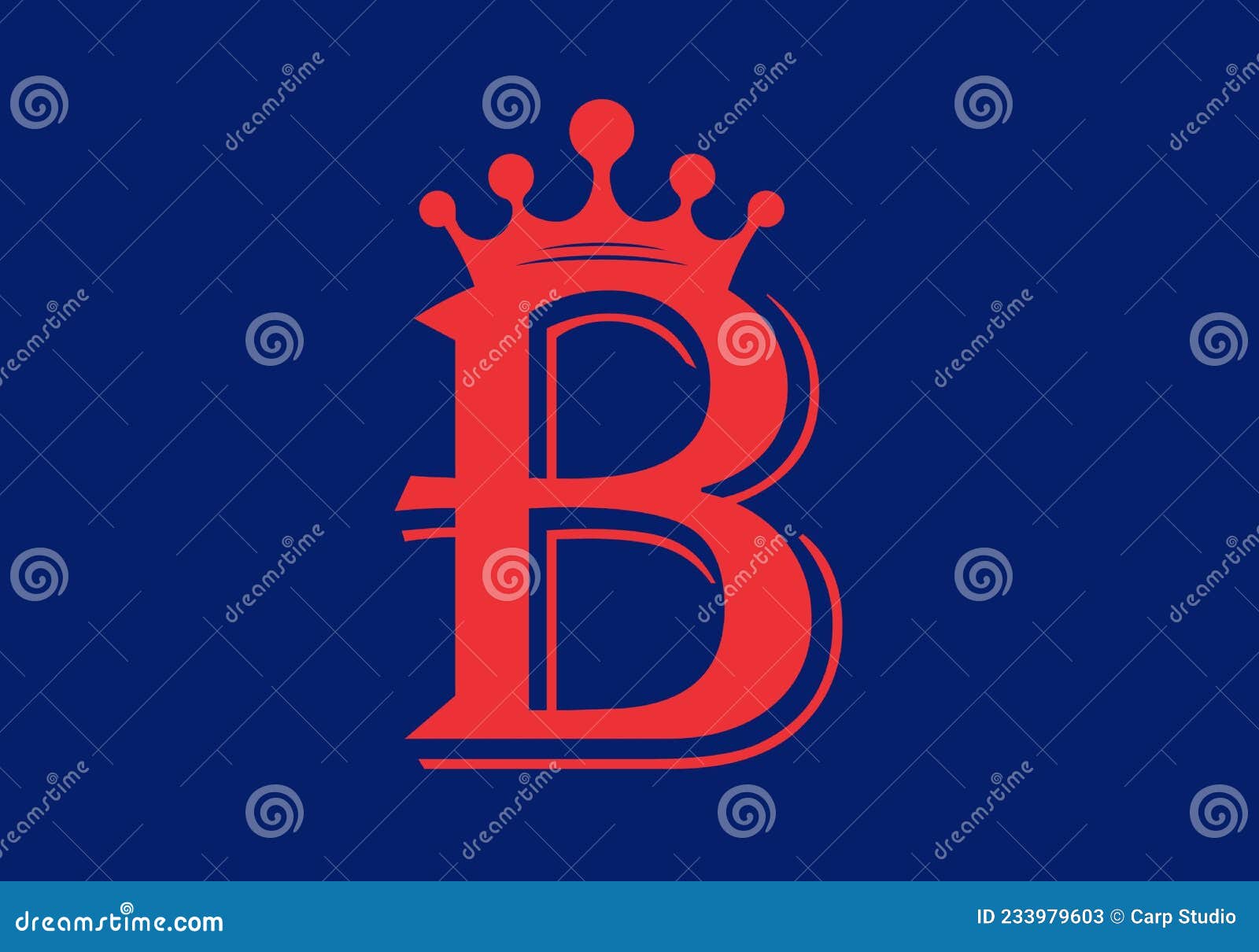 Initial Letter B with Crown Stock Vector - Illustration of design, logo ...