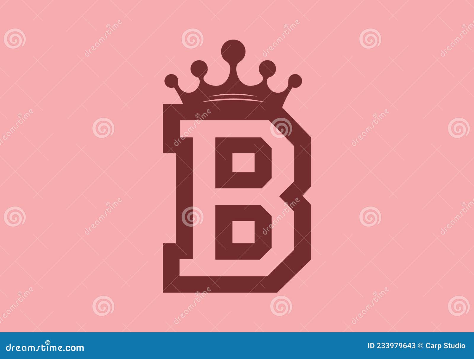 Initial Letter B with Crown Stock Vector - Illustration of crest ...