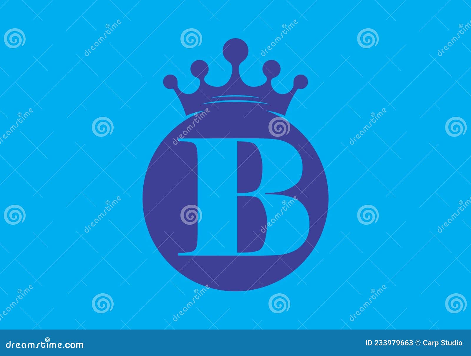 Initial Letter B with Crown Stock Vector - Illustration of label ...