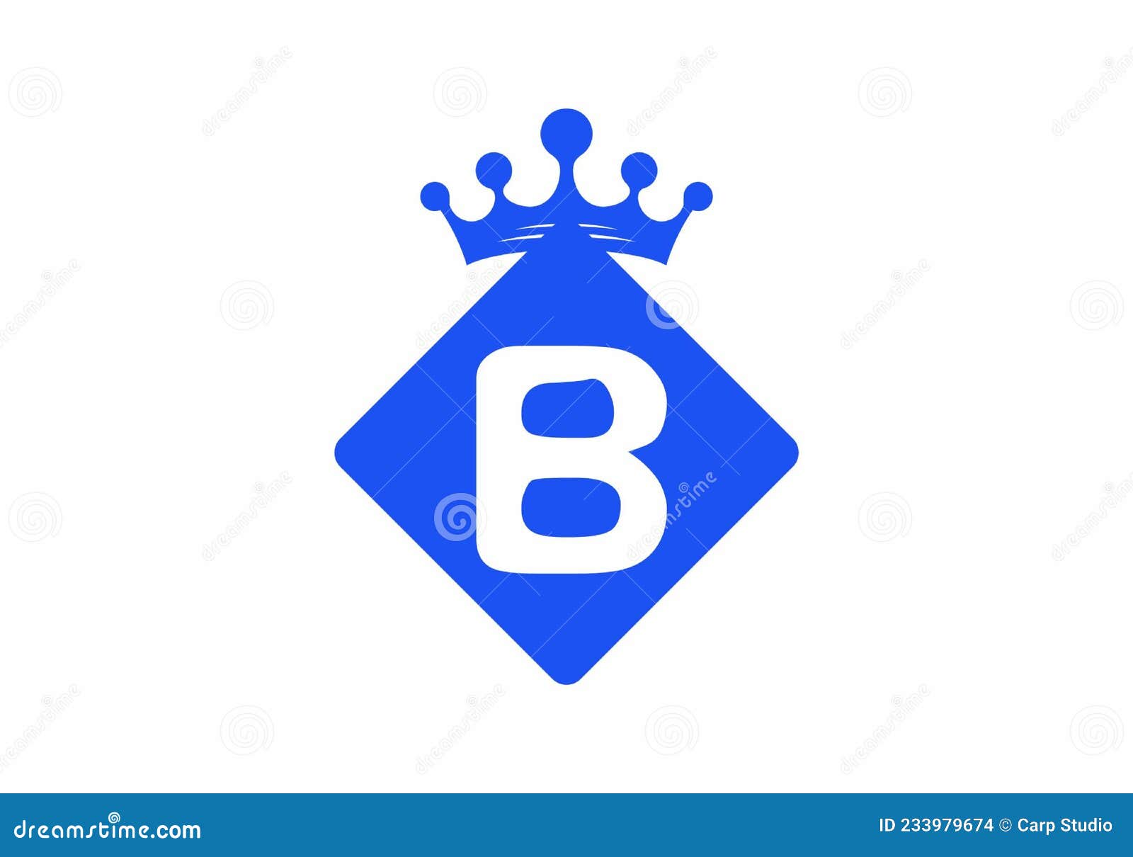 Initial Letter B with Crown Stock Vector - Illustration of identity ...