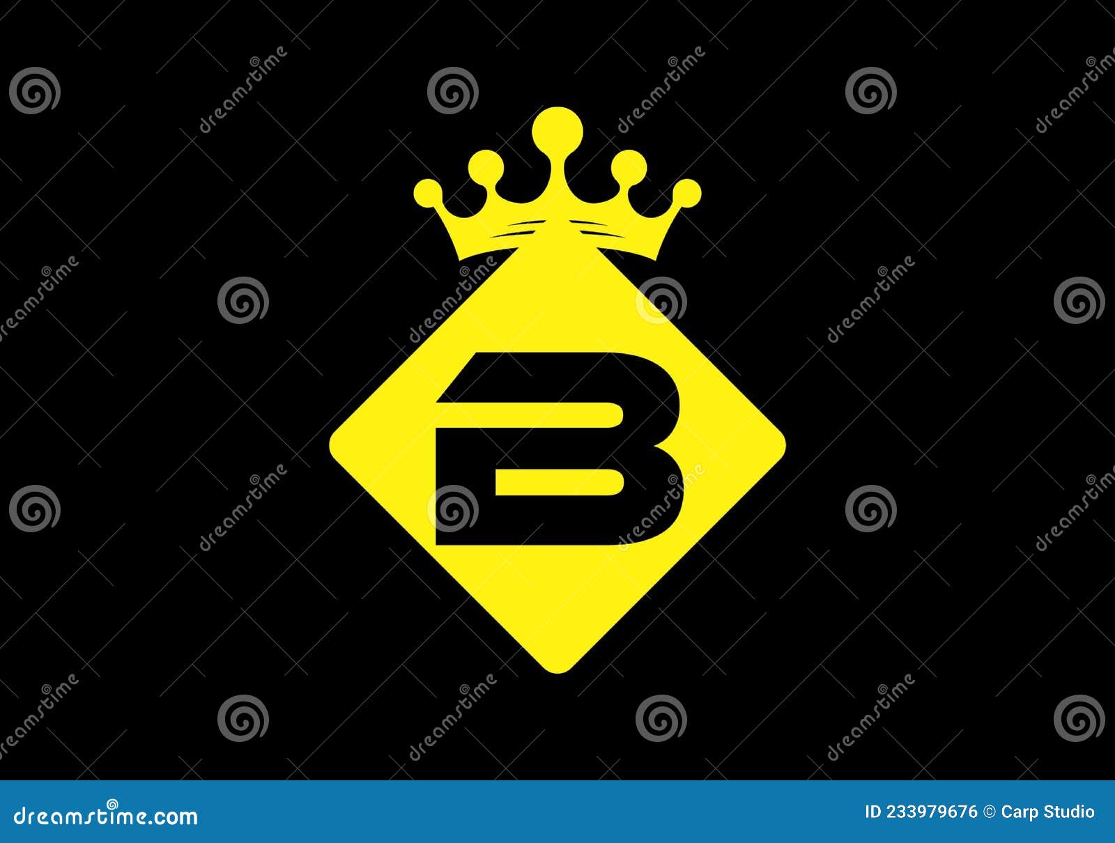 Initial Letter B with Crown Stock Vector - Illustration of company ...