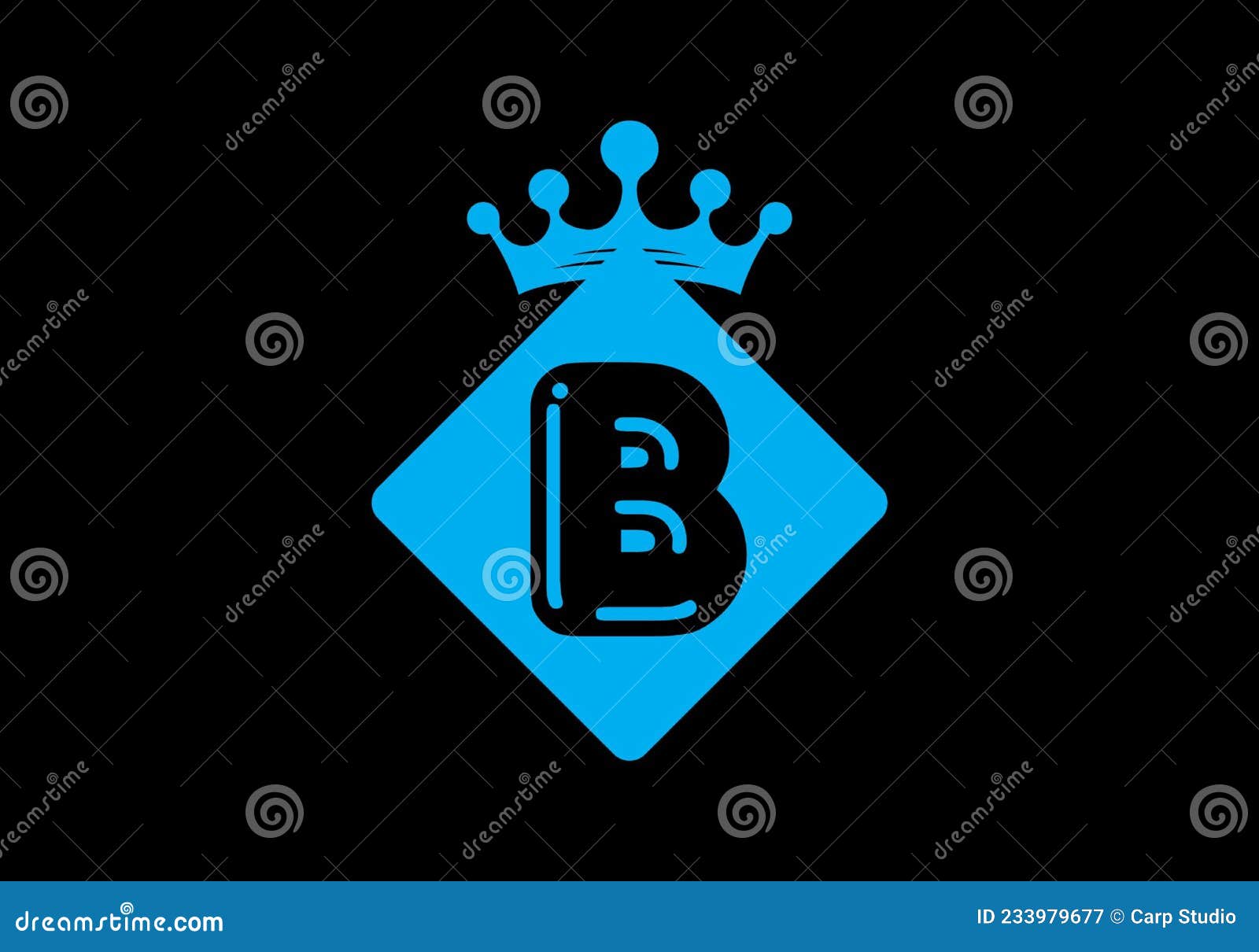 Initial Letter B with Crown Stock Vector - Illustration of crest, font ...