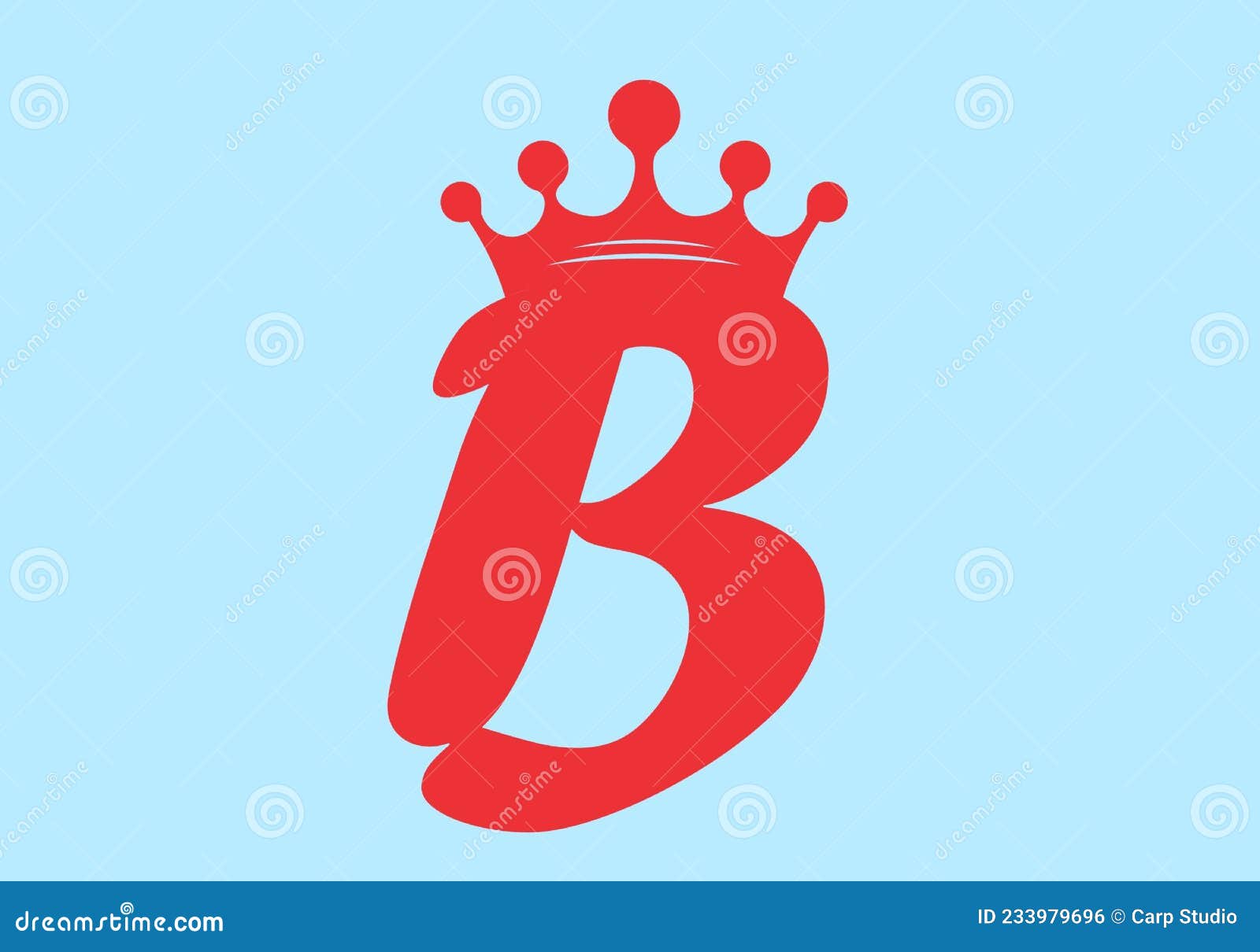 Initial Letter B with Crown Stock Vector - Illustration of font, design ...