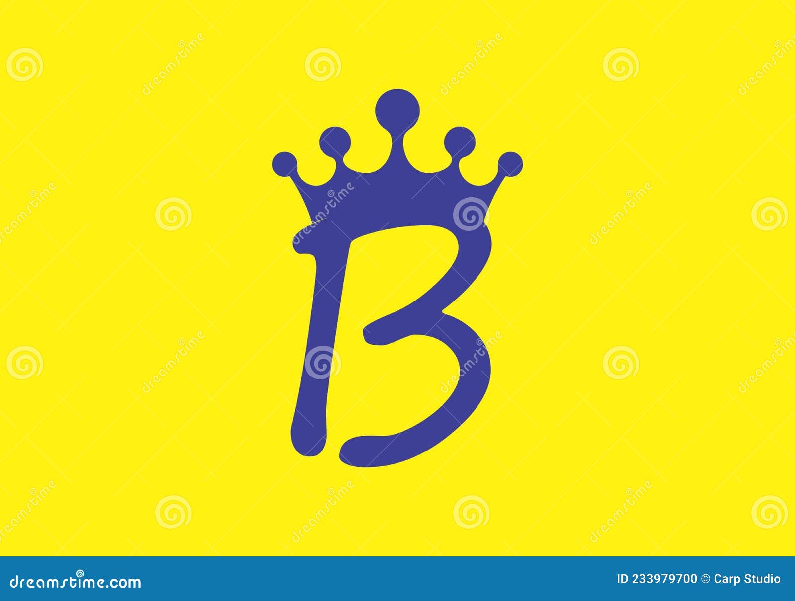 Initial Letter B with Crown Stock Vector - Illustration of graphic ...