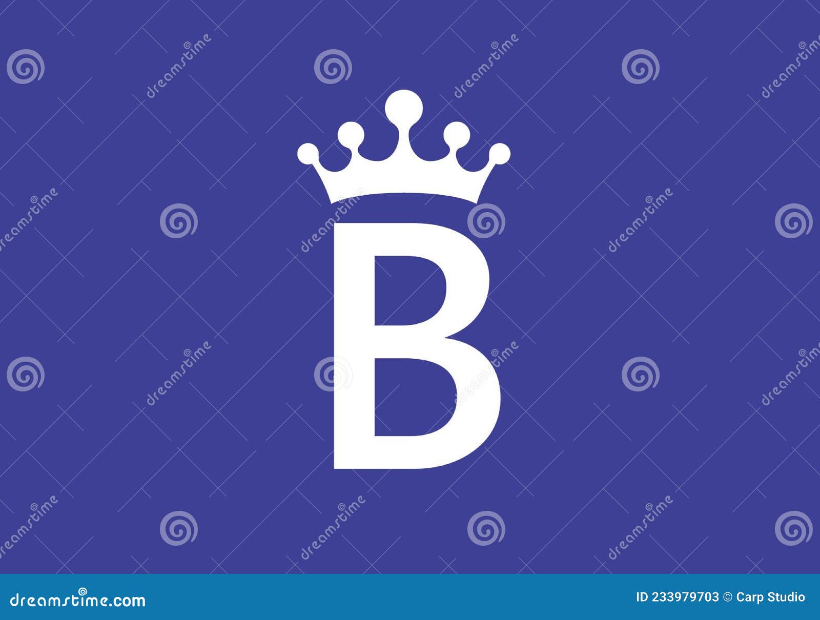 Initial Letter B with Crown Stock Vector - Illustration of abstract ...