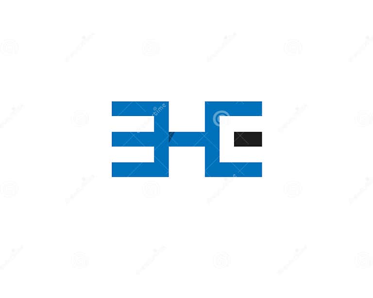 Initial Letter B H E in Square Style and Sharp Edges Stock Vector ...