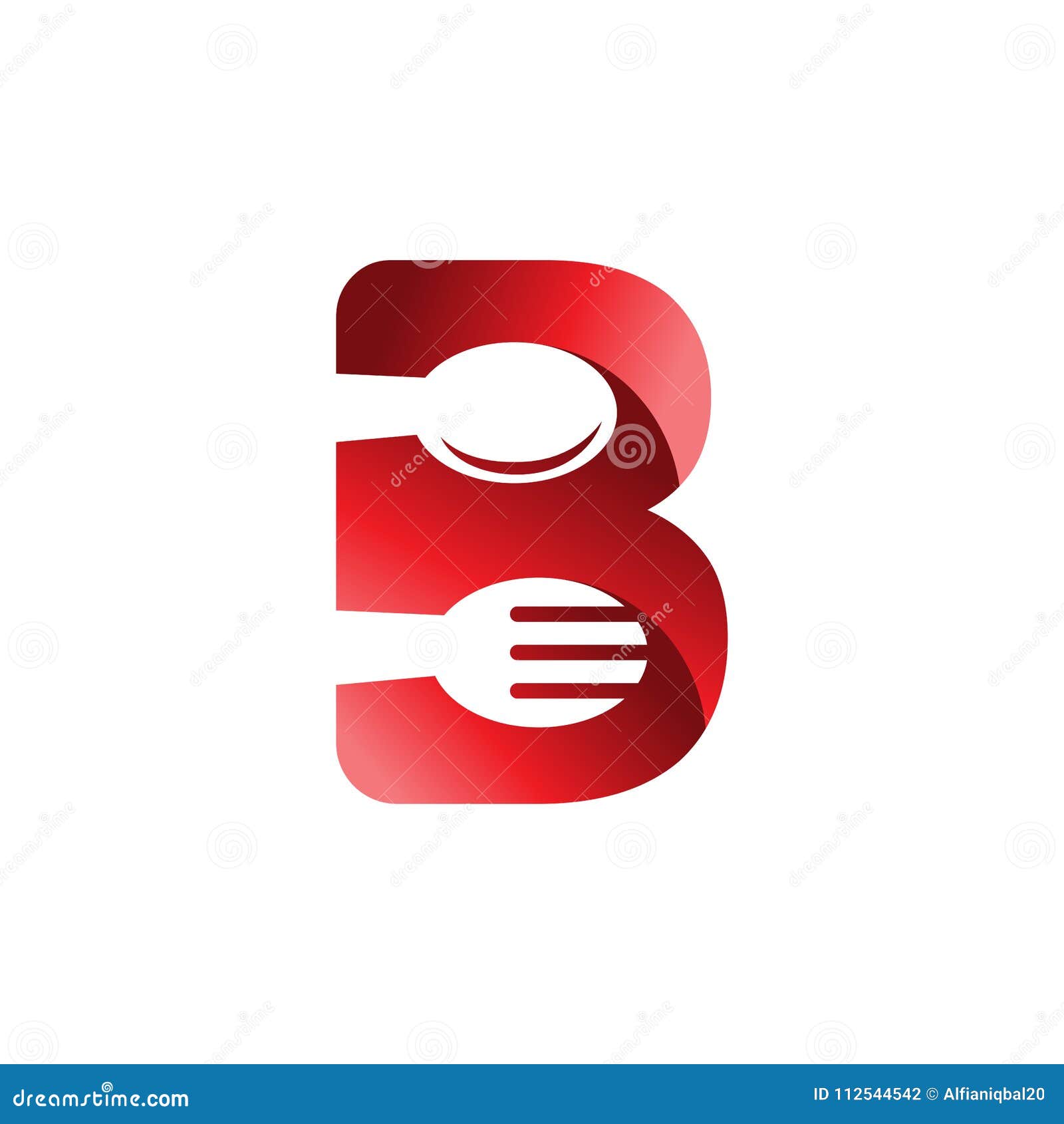 Initial Letter B Kitchen Logo Icon Design Template Elements with Spoon ...
